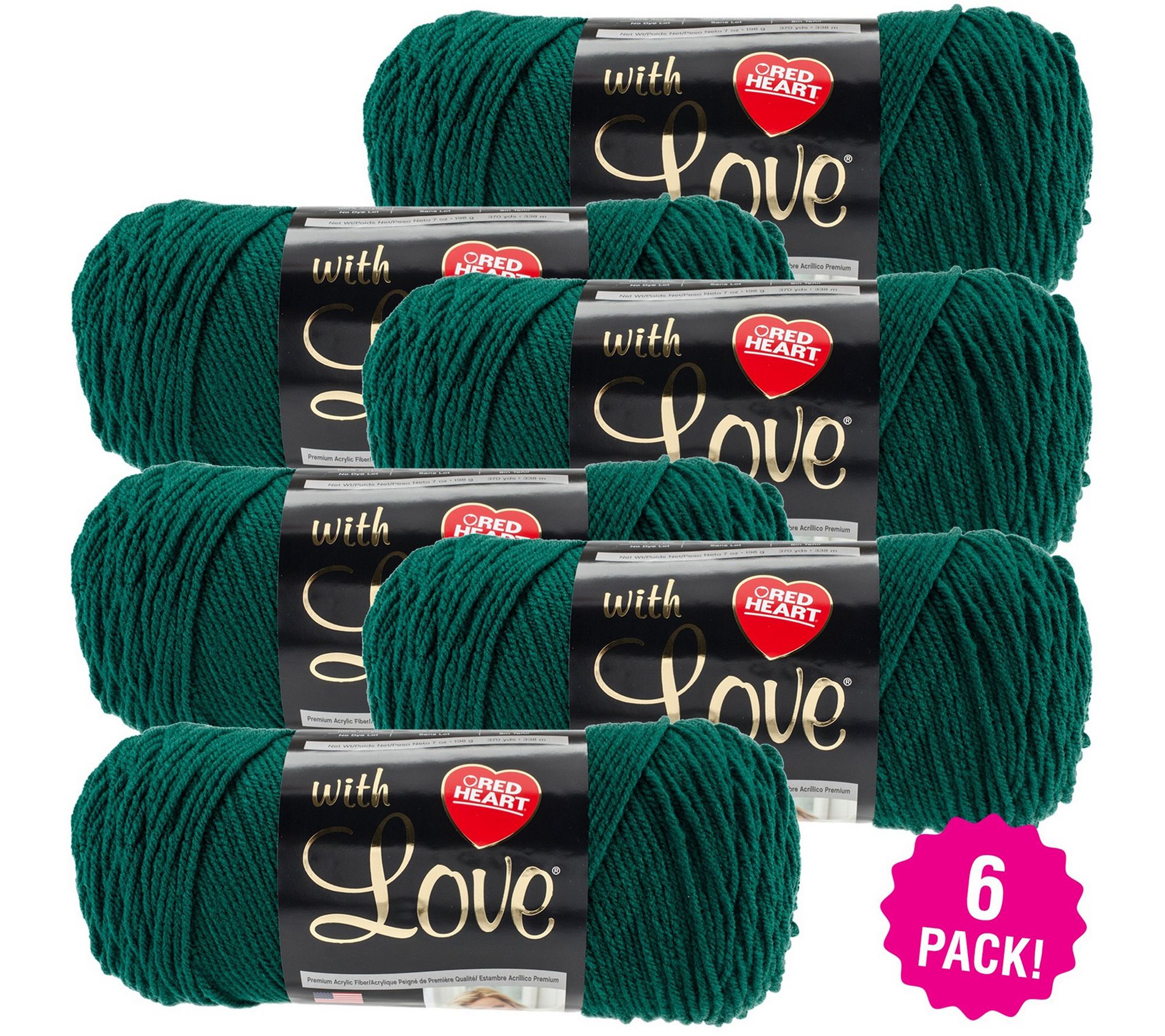 Red Heart Multipack of 6 Evergreen With Love Yarn - QVC.com