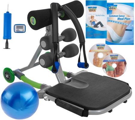 Total Core DeluxeAbdominal Machine with 2 DVDs, Bands & Ball - QVC.com