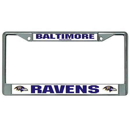 NFL Baltimore Ravens Chrome License Plate Frame - QVC.com