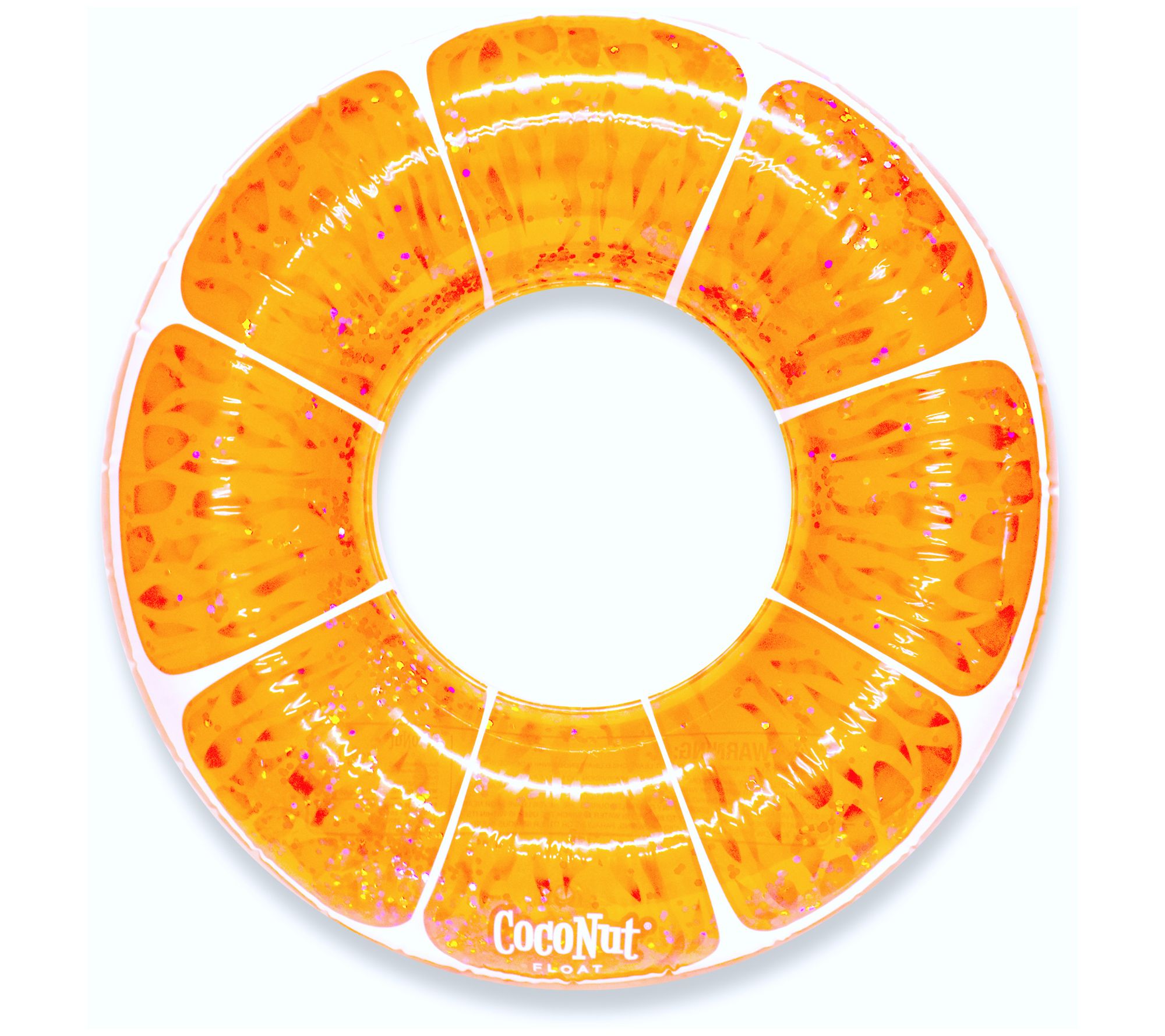 CocoNut Float Tangerine Orange Glitter Pool Flo at - QVC.com
