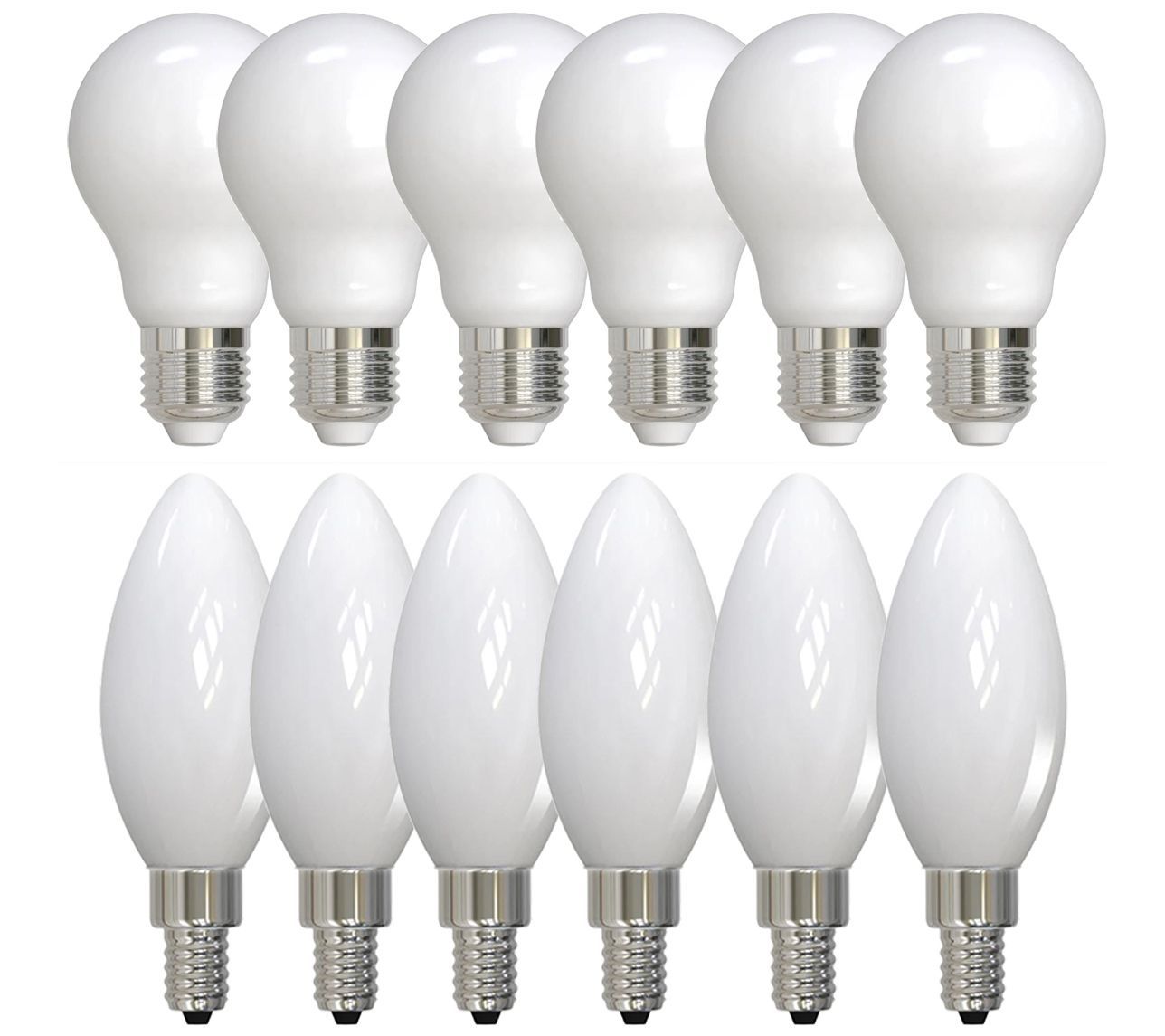 Bulbrite LED A19 and B11 3000K Milky Finish Filament Bulb 12PK - QVC.com