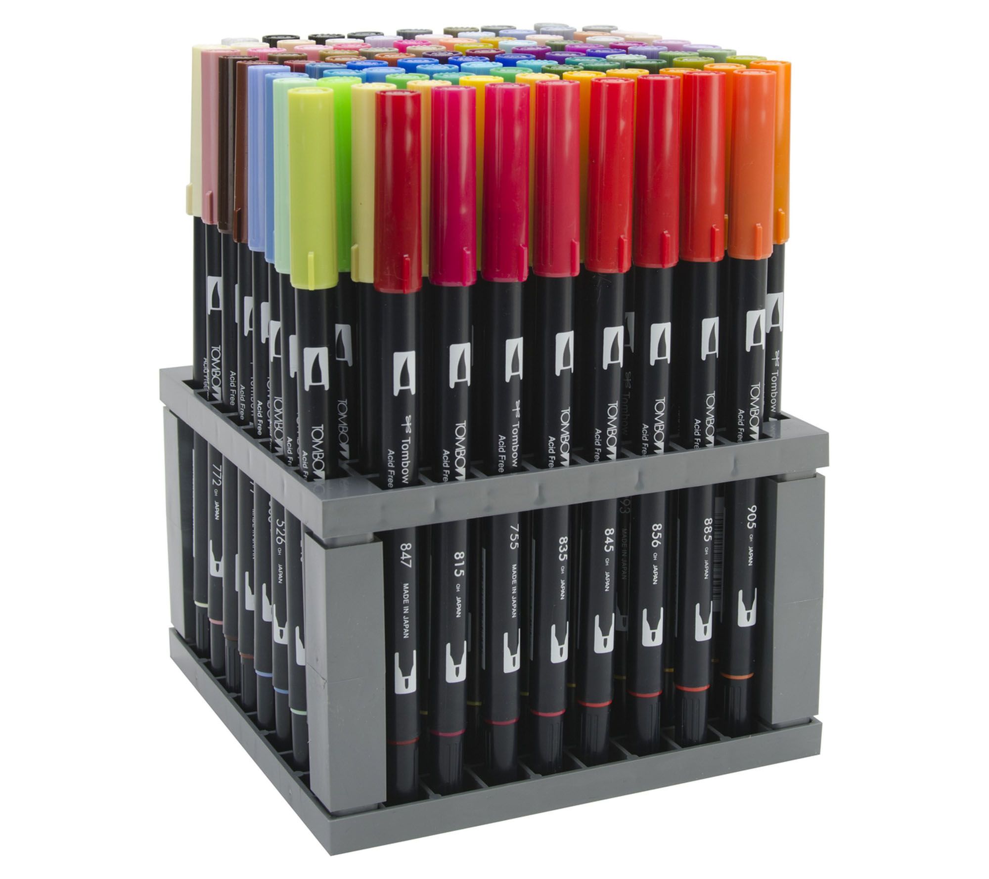 Set of 96 Tombow Dual-Brush Pens with Desk Stand - QVC.com