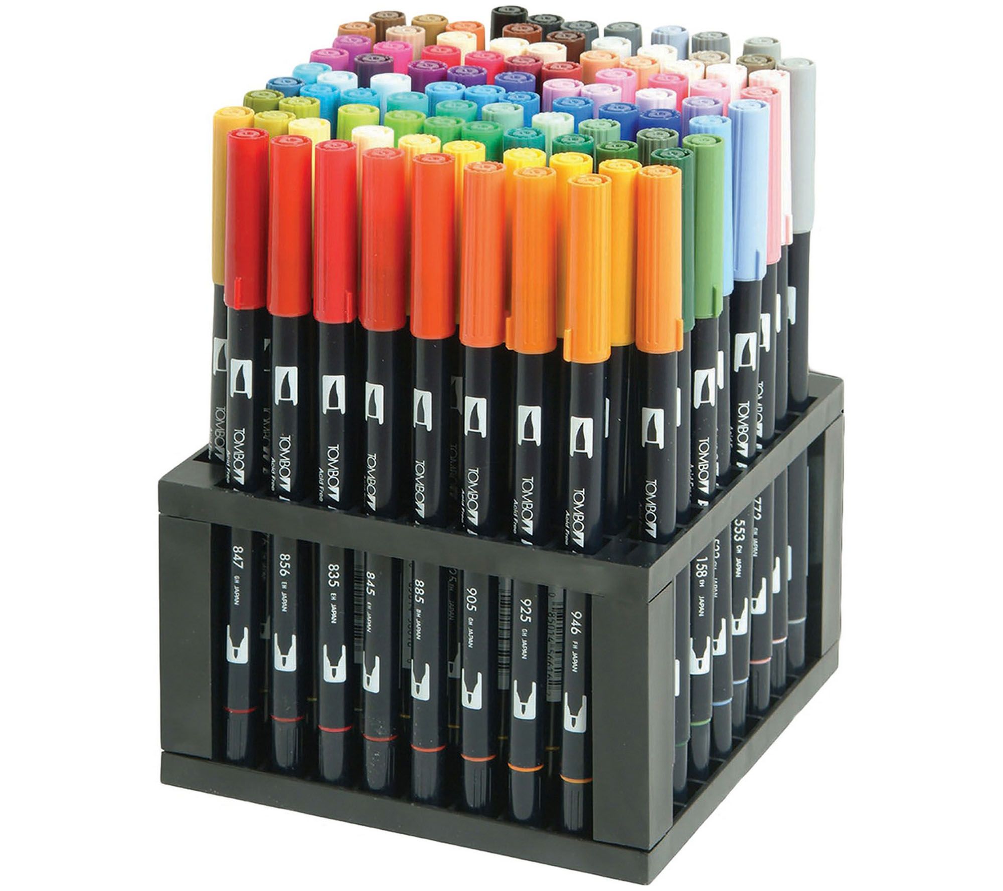 Set of 96 Tombow Dual-Brush Pens with Desk Stand - QVC.com