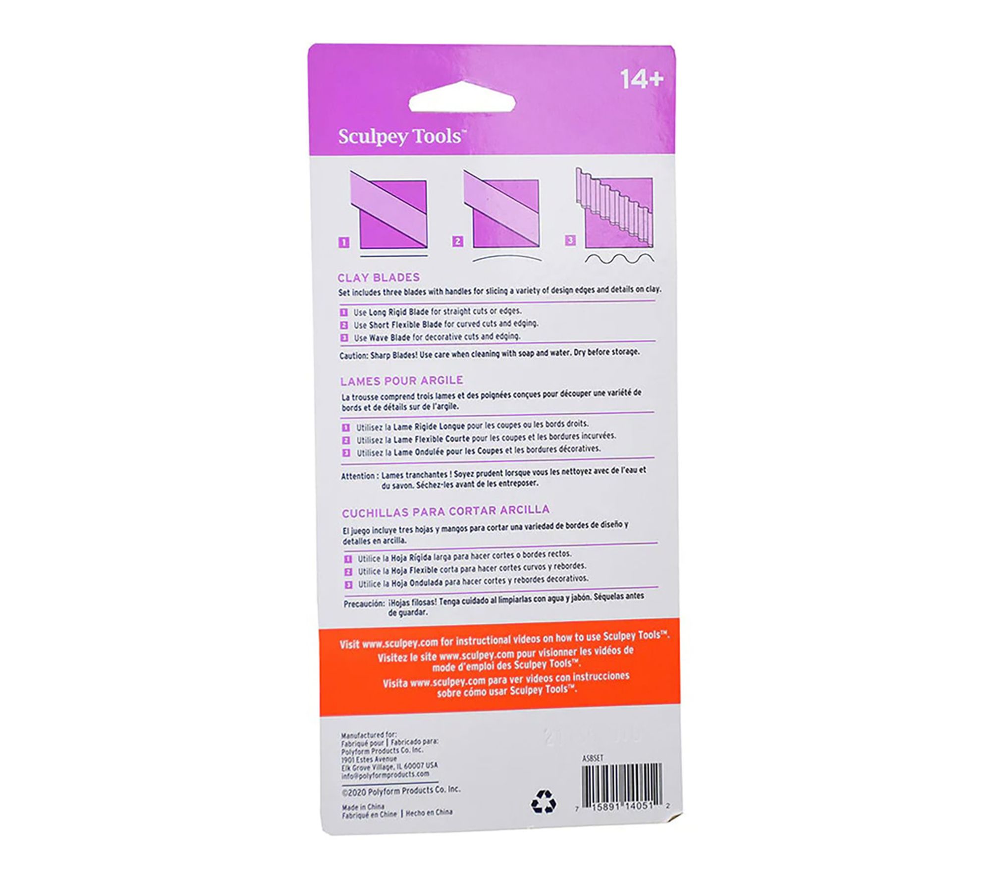 Sculpey Clay Tools Clay Blades - Set of 3 - QVC.com