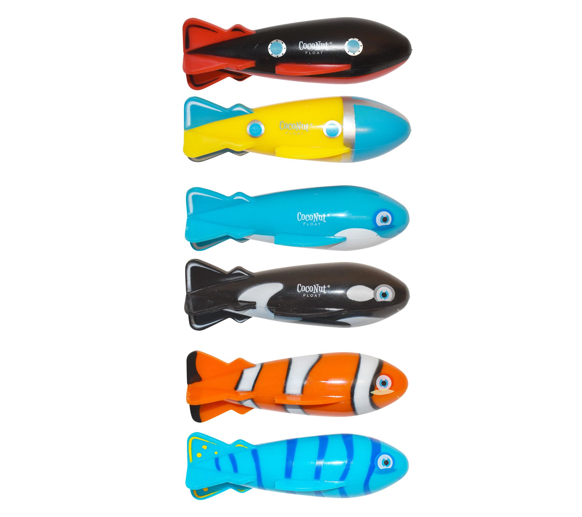 CocoNut Outdoor Torpedo Racer Dive Toys 6pk - QVC.com