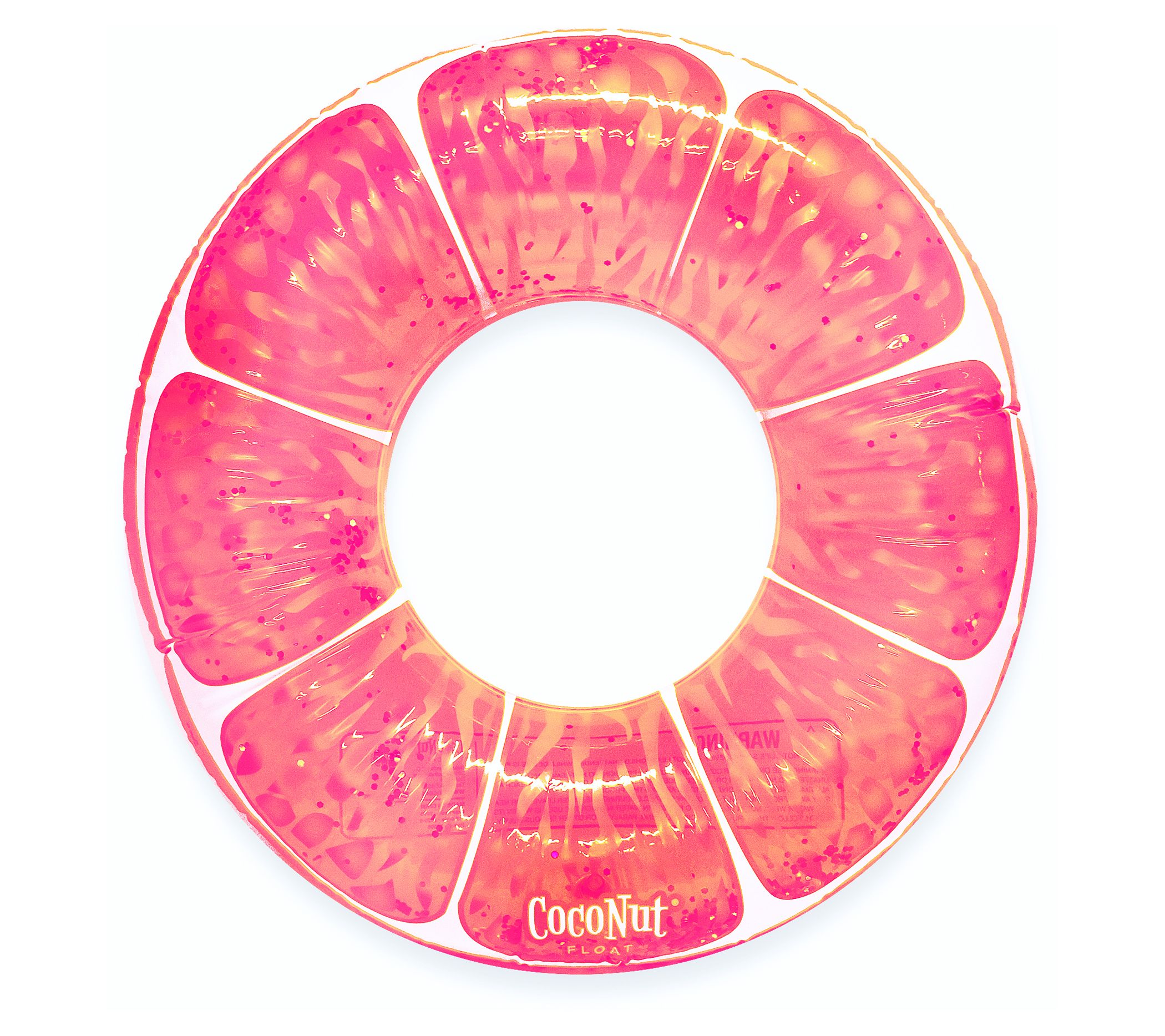 CocoNut Float Pink Grapefruit Glitter Pool Float - QVC.com