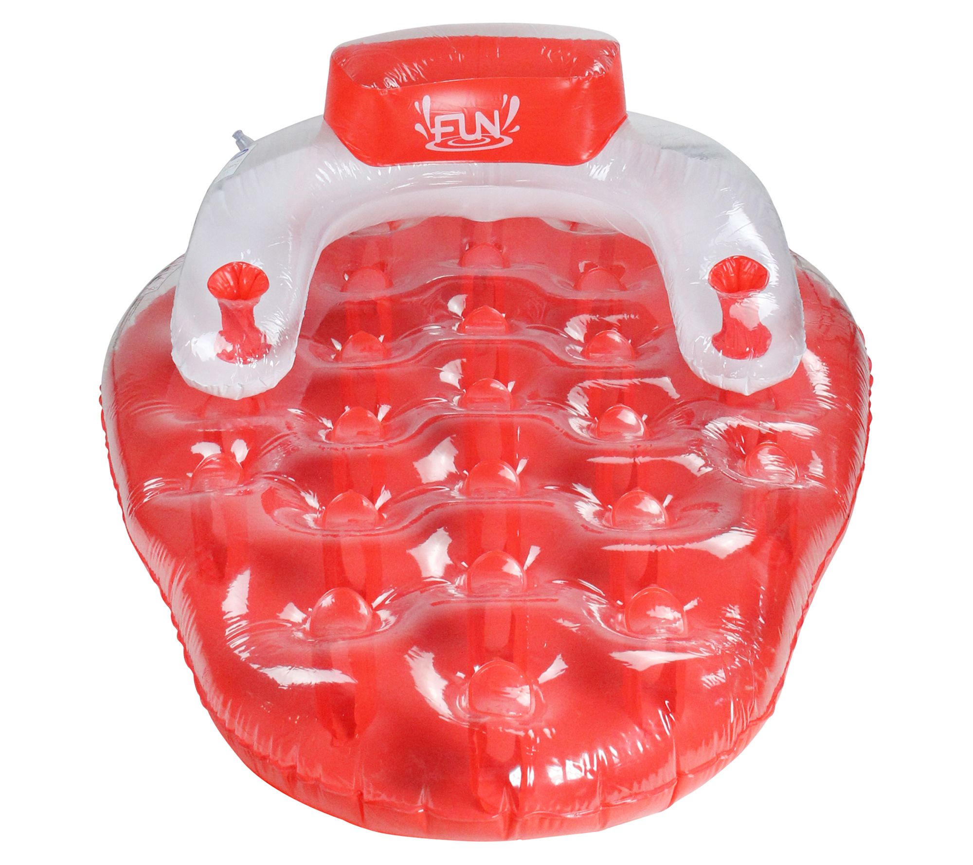 Pool Central Inflatable Red/White Berry Pool Lounge 65" - QVC.com