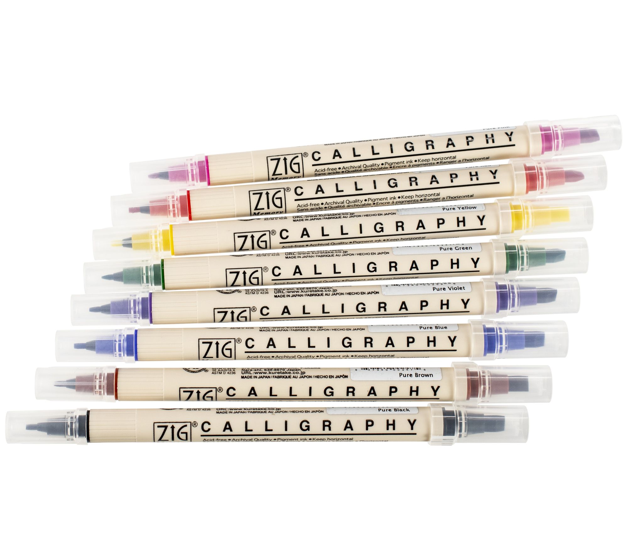 ZIG Memory System Calligraphy Dual-Tip Markers,Set of 8 - QVC.com
