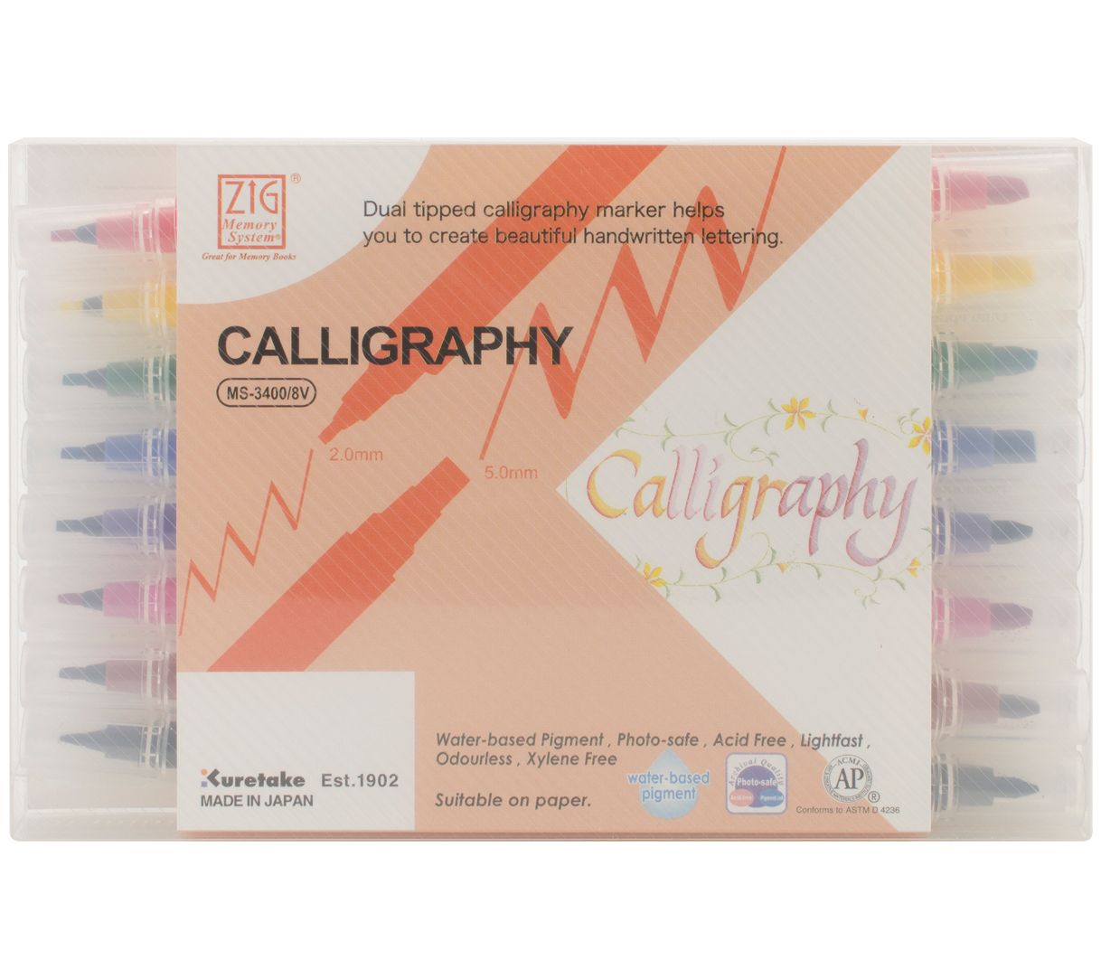 ZIG Memory System Calligraphy Dual-Tip Markers,Set of 8 - QVC.com