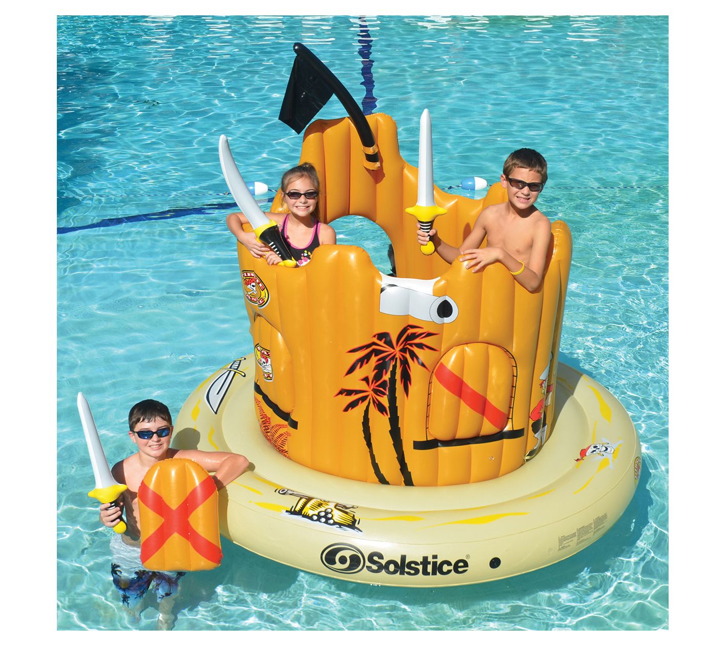 Swim Central 82" Inflatable Pirate Castle Float - QVC.com