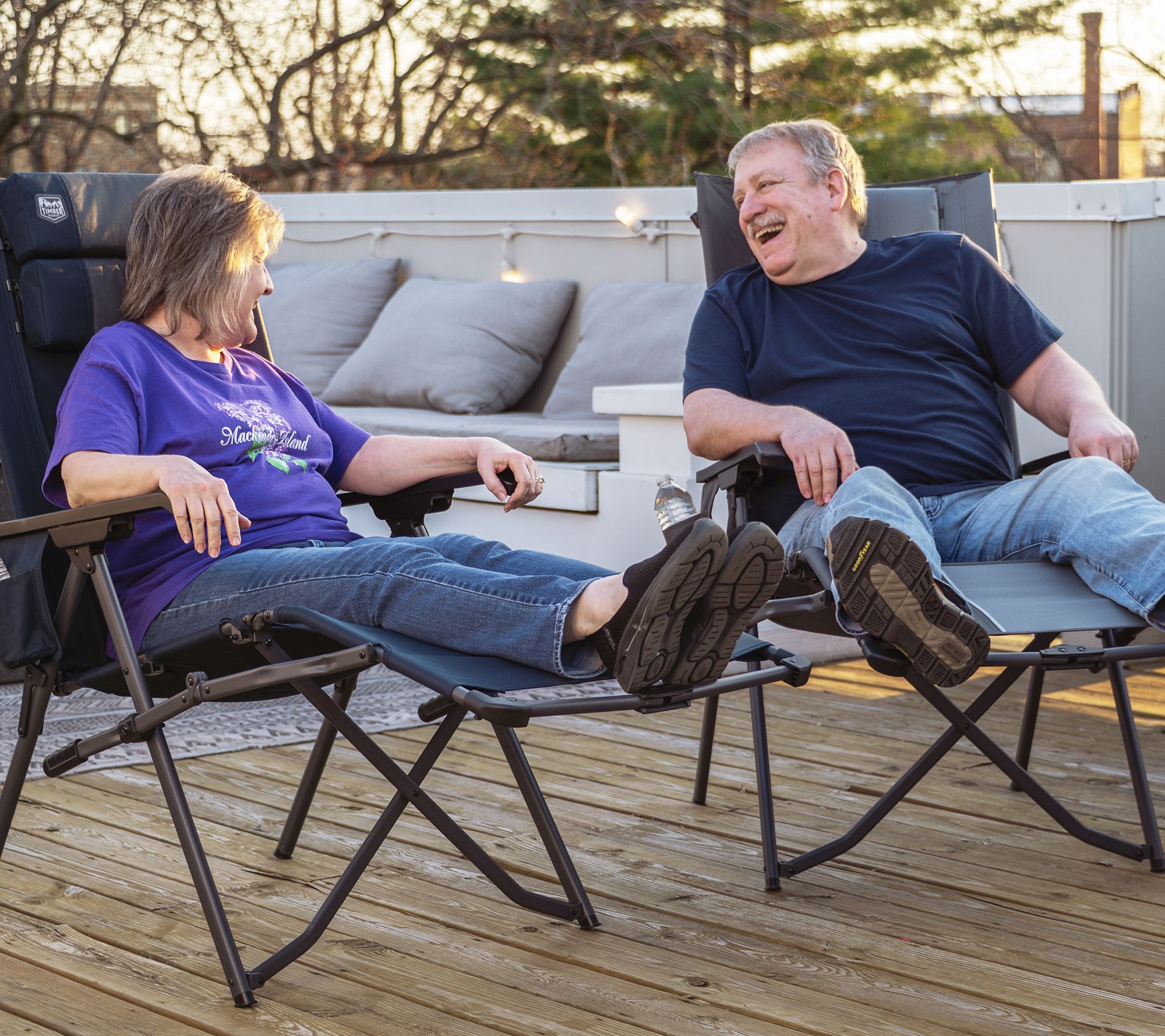 Timber Ridge Portable Lounger Chair with Footrest - QVC.com