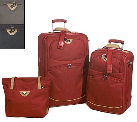 French West Indies 3pc Expandable Luggage Set - QVC.com