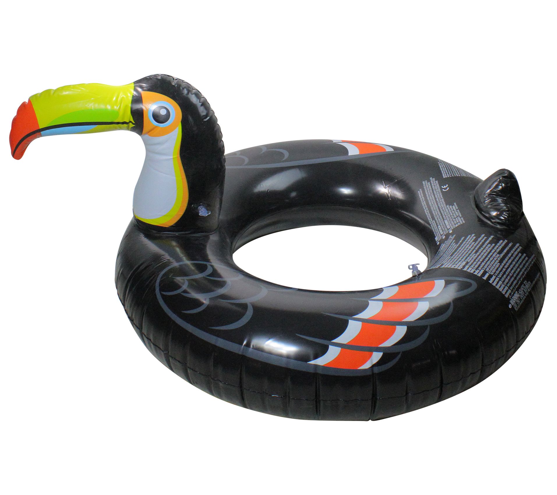 Pool Central 52" Inflatable Black/Yel Toucan Pool Ring Float - QVC.com