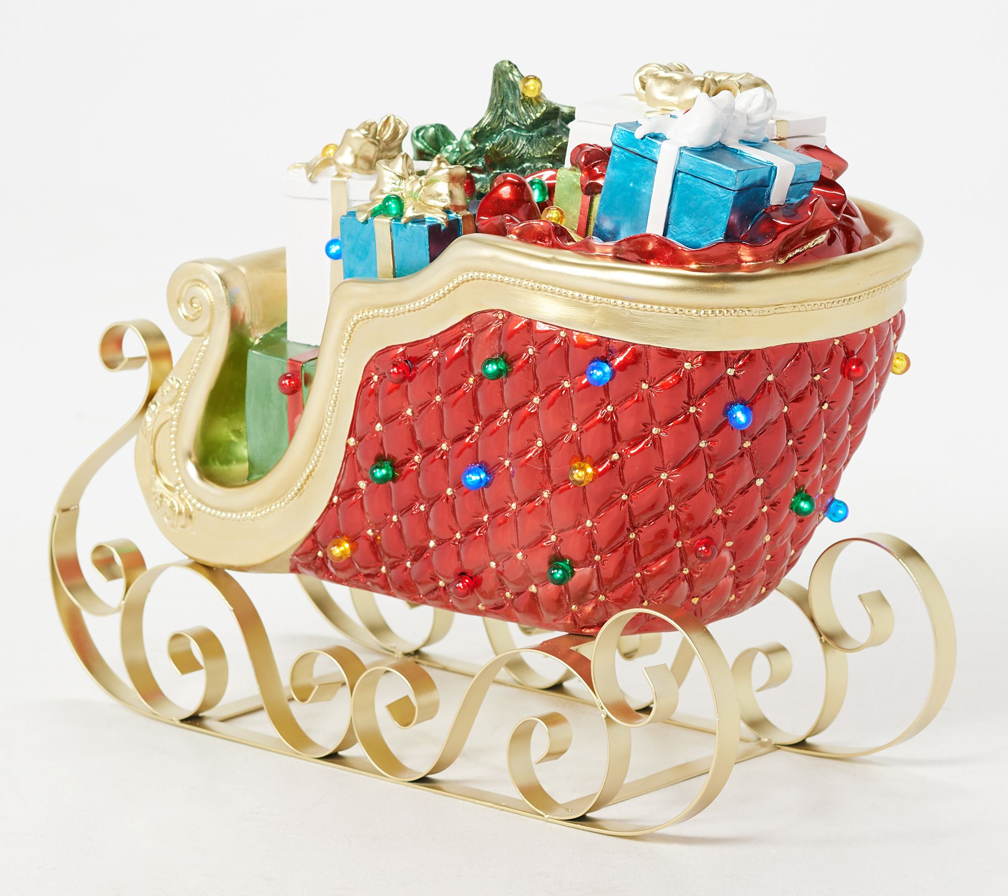 Kringle Express Indoor/Outdoor Lit Oversized Santa Sleigh with Gifts ...