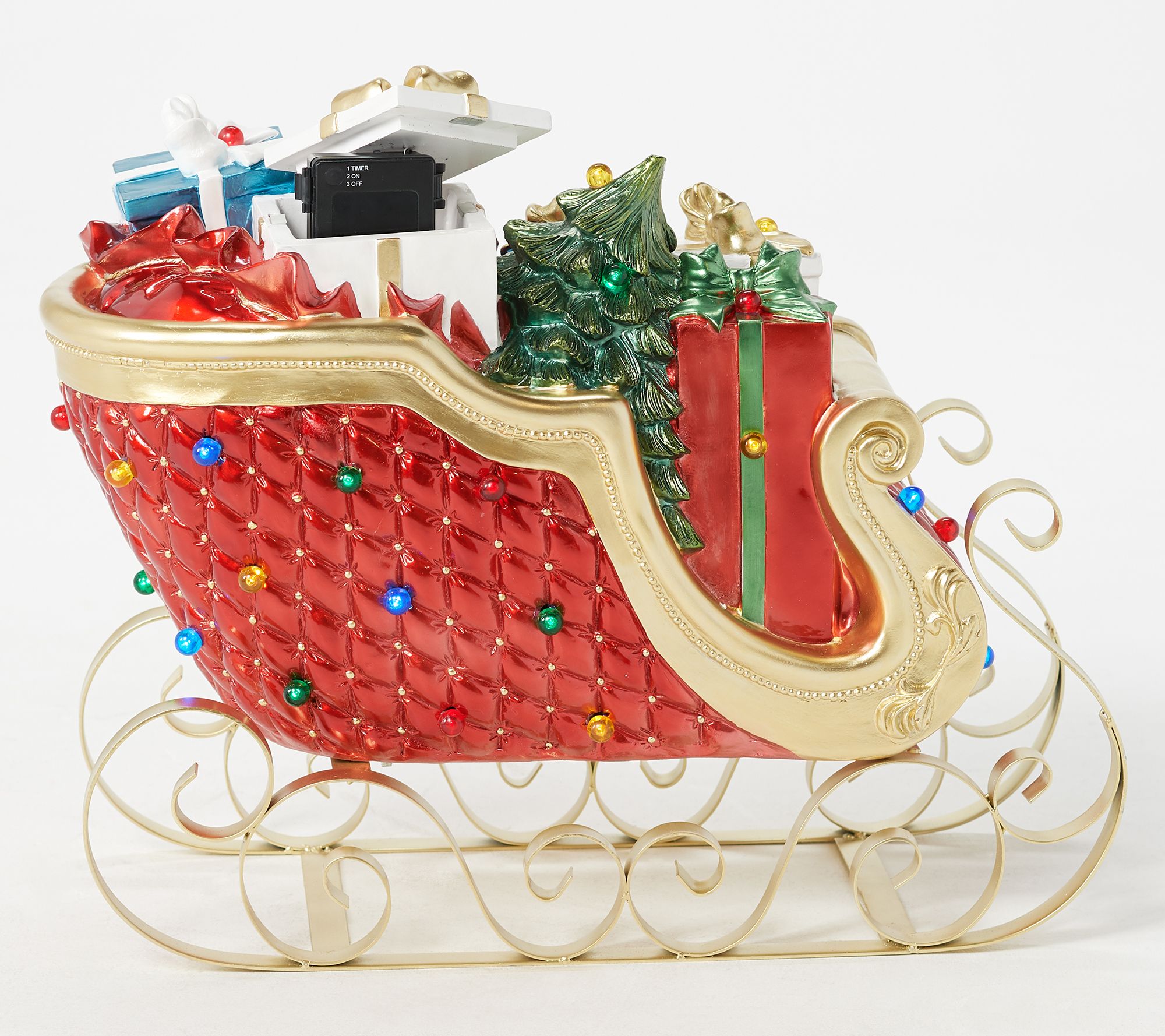 Kringle Express Indoor/Outdoor Lit Oversized Santa Sleigh with Gifts ...