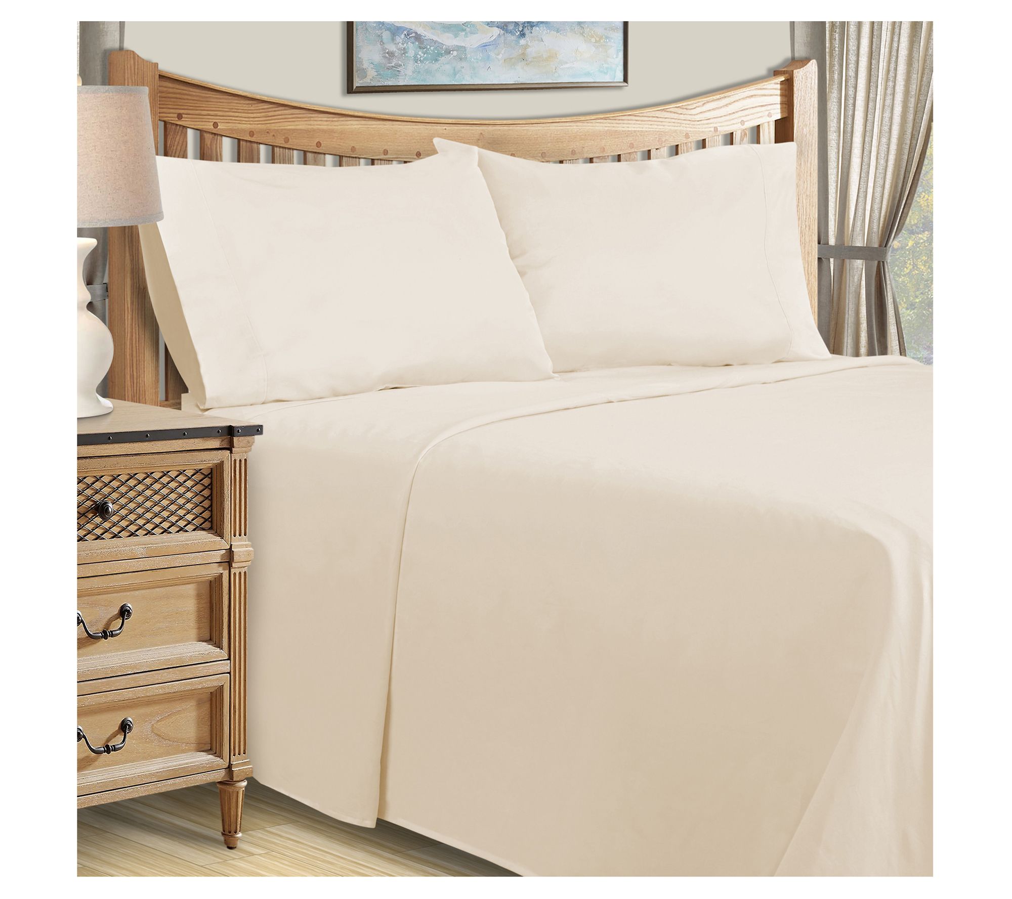 Superior Solid 1500-Thread Count Cotton-Blend Sheet Set, King - QVC.com