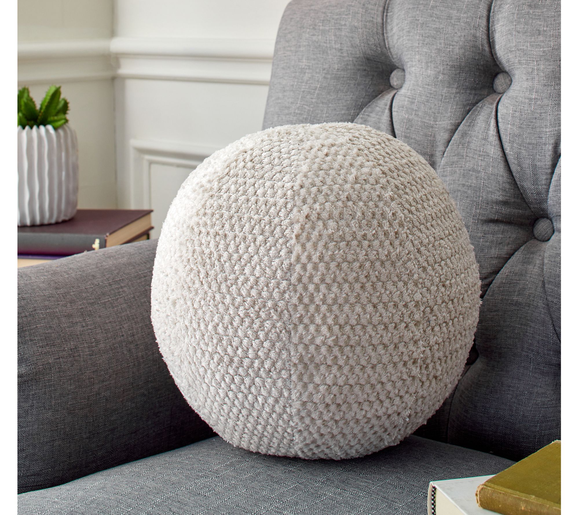 Sorra Home Indoor Cozy 10 inch Ball Pillow - QVC.com