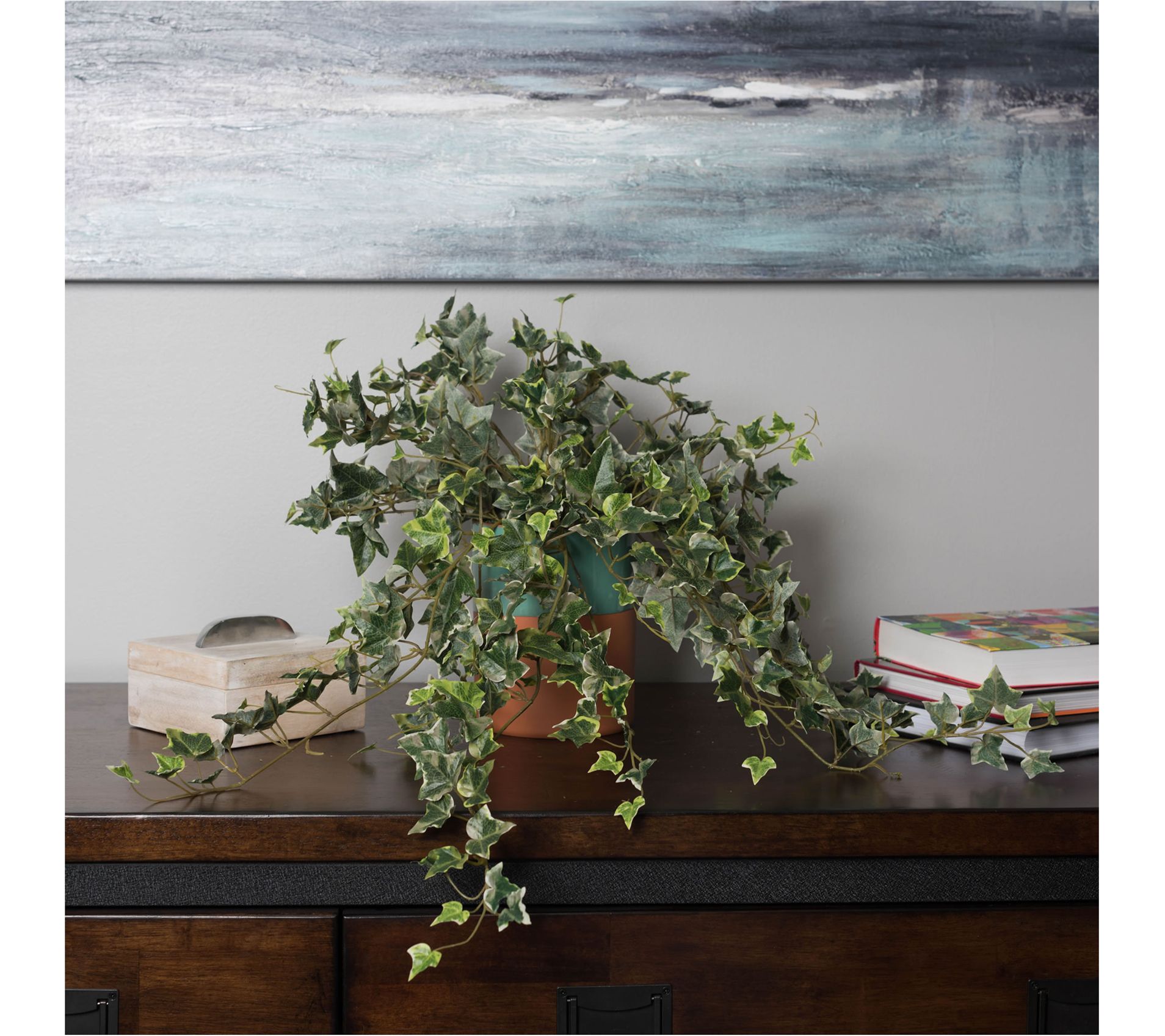Vickerman 26" Artificial Mini Ivy Hanging Bush - QVC.com