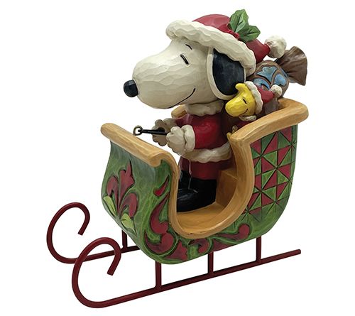 Peanuts by Jim Shore Snoopy & Woodstock in Sleigh - QVC.com