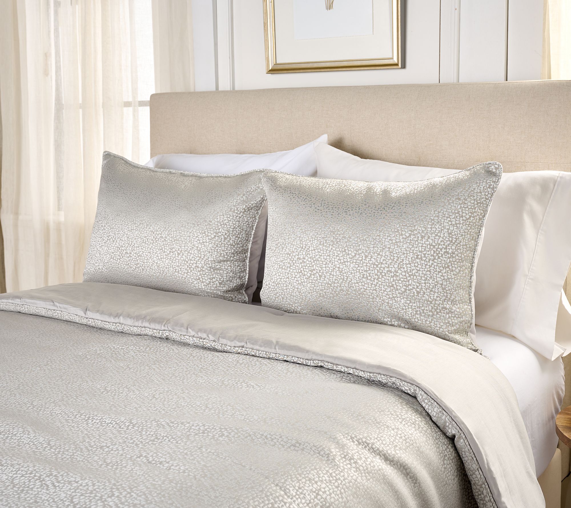 Northern Nights Signature Shiny Jacquard Twin Comforter Set - QVC.com