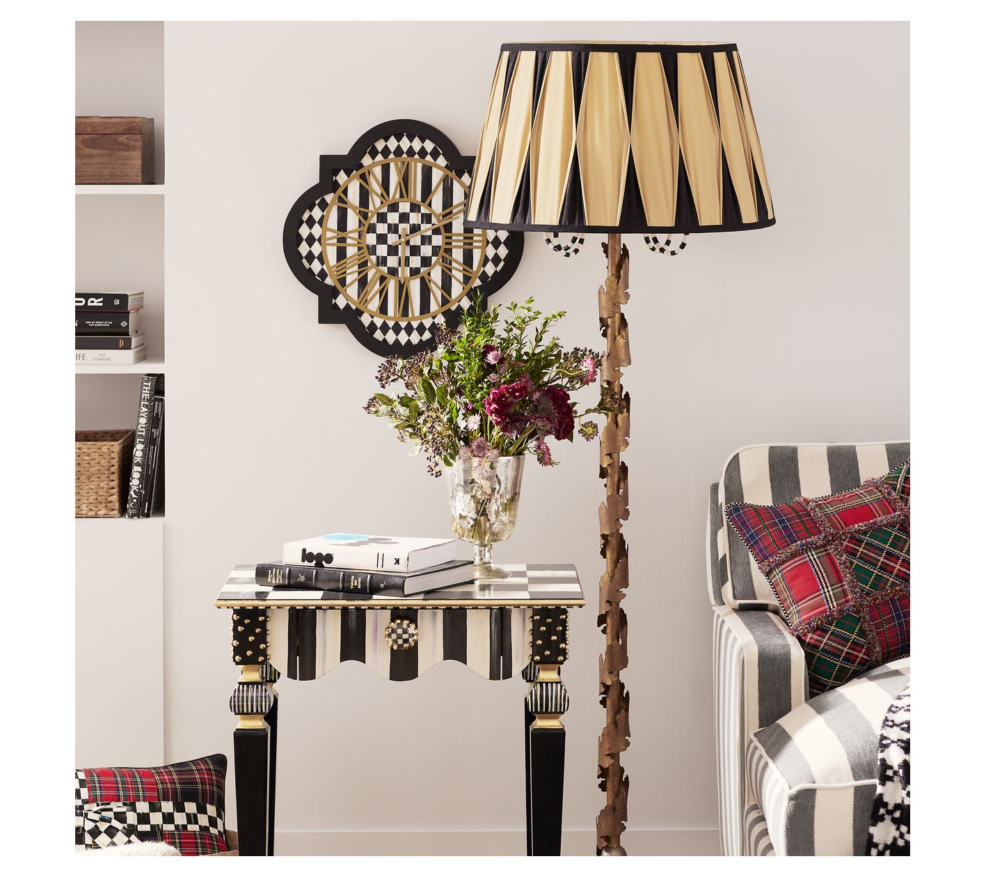 MacKenzie-Childs Courtly Check Tile Wall Clock - QVC.com