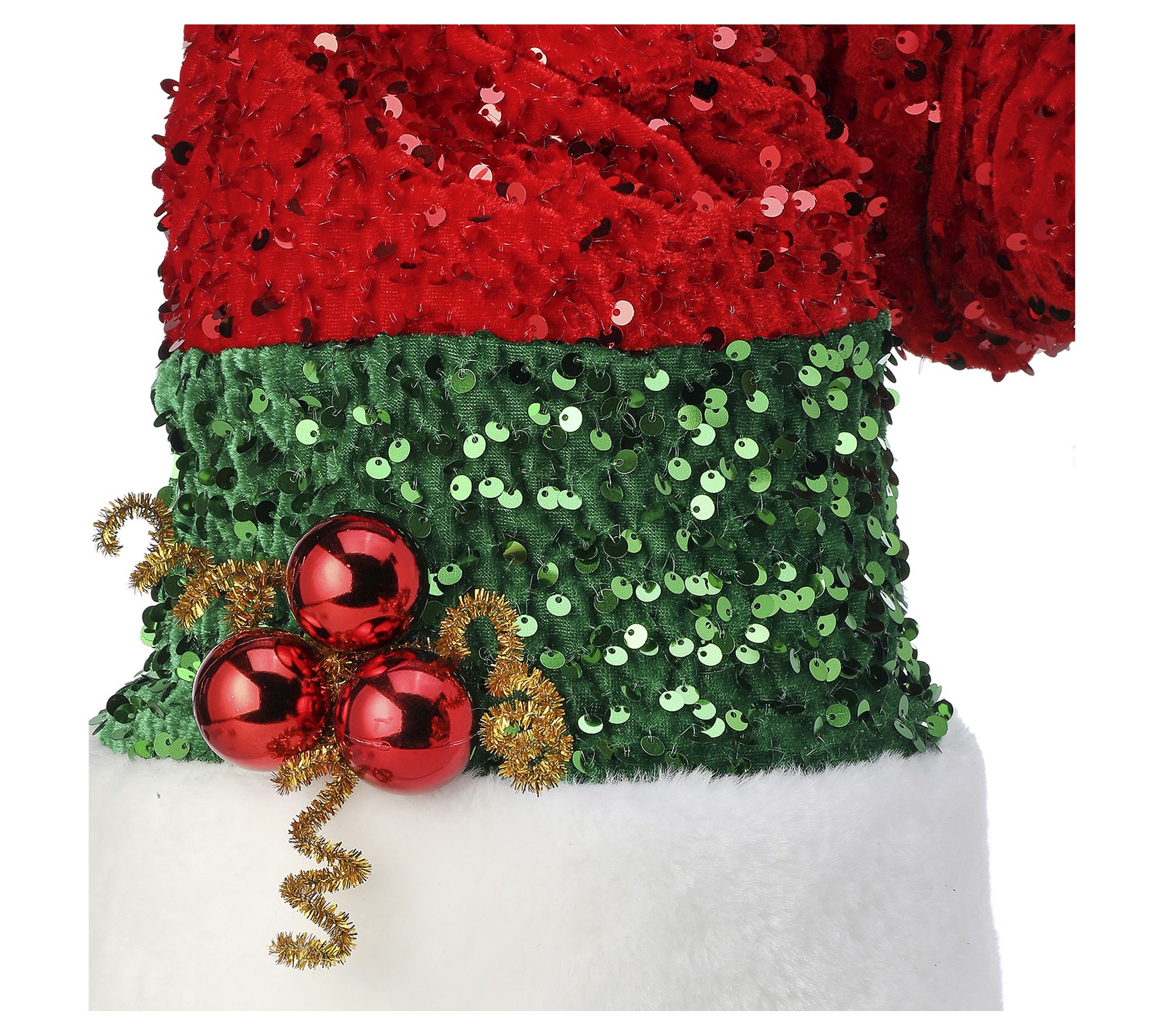 10" Santa Hat Tree Topper by Valerie - QVC.com