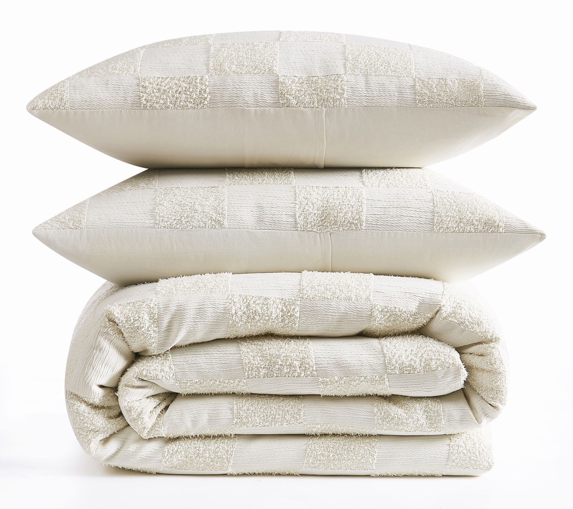 Truly Soft Textured Checkered King 3-Piece Comforter Set - QVC.com