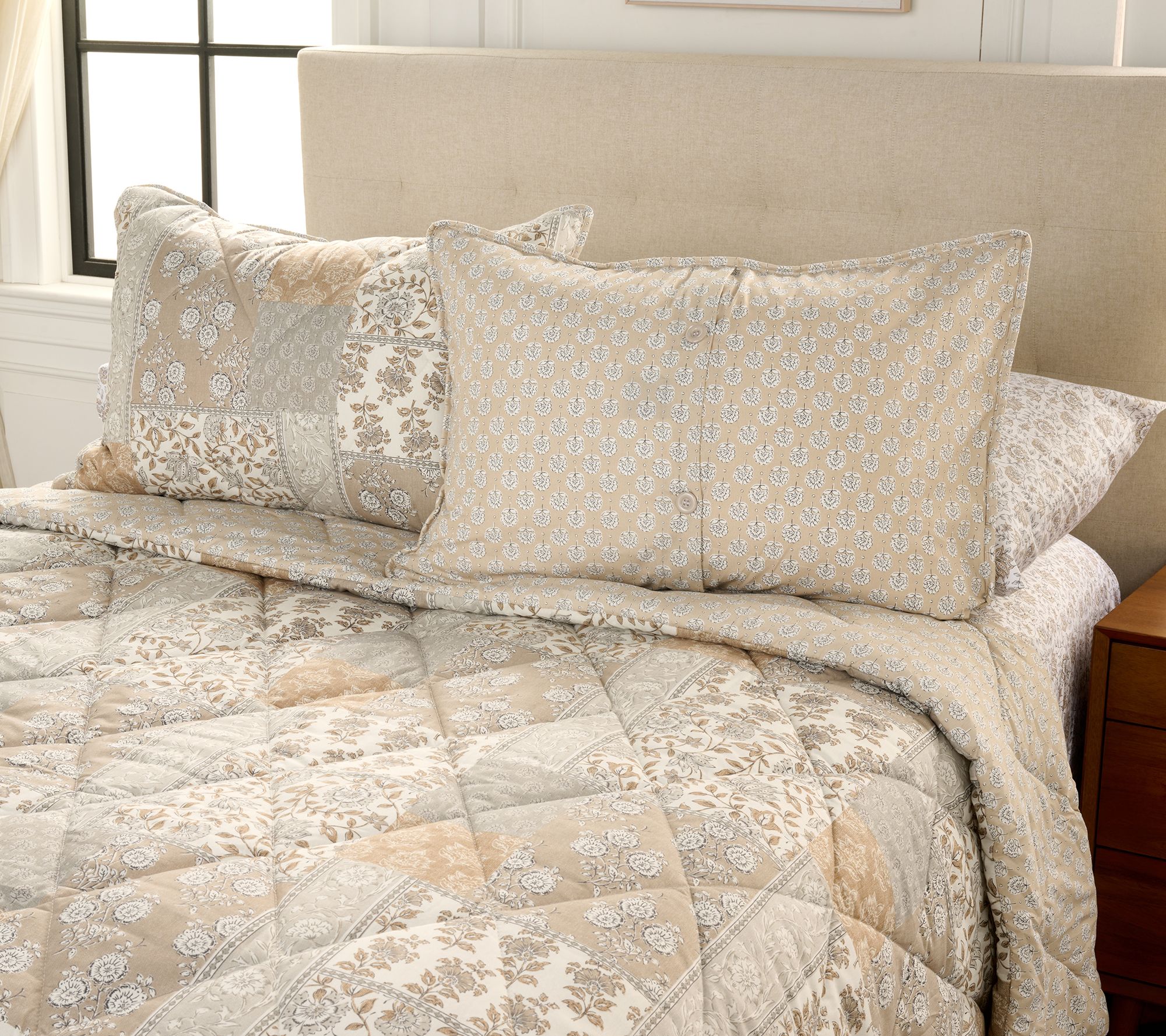 Home Reflections Patchwork Comforter & Sham Set - QVC.com