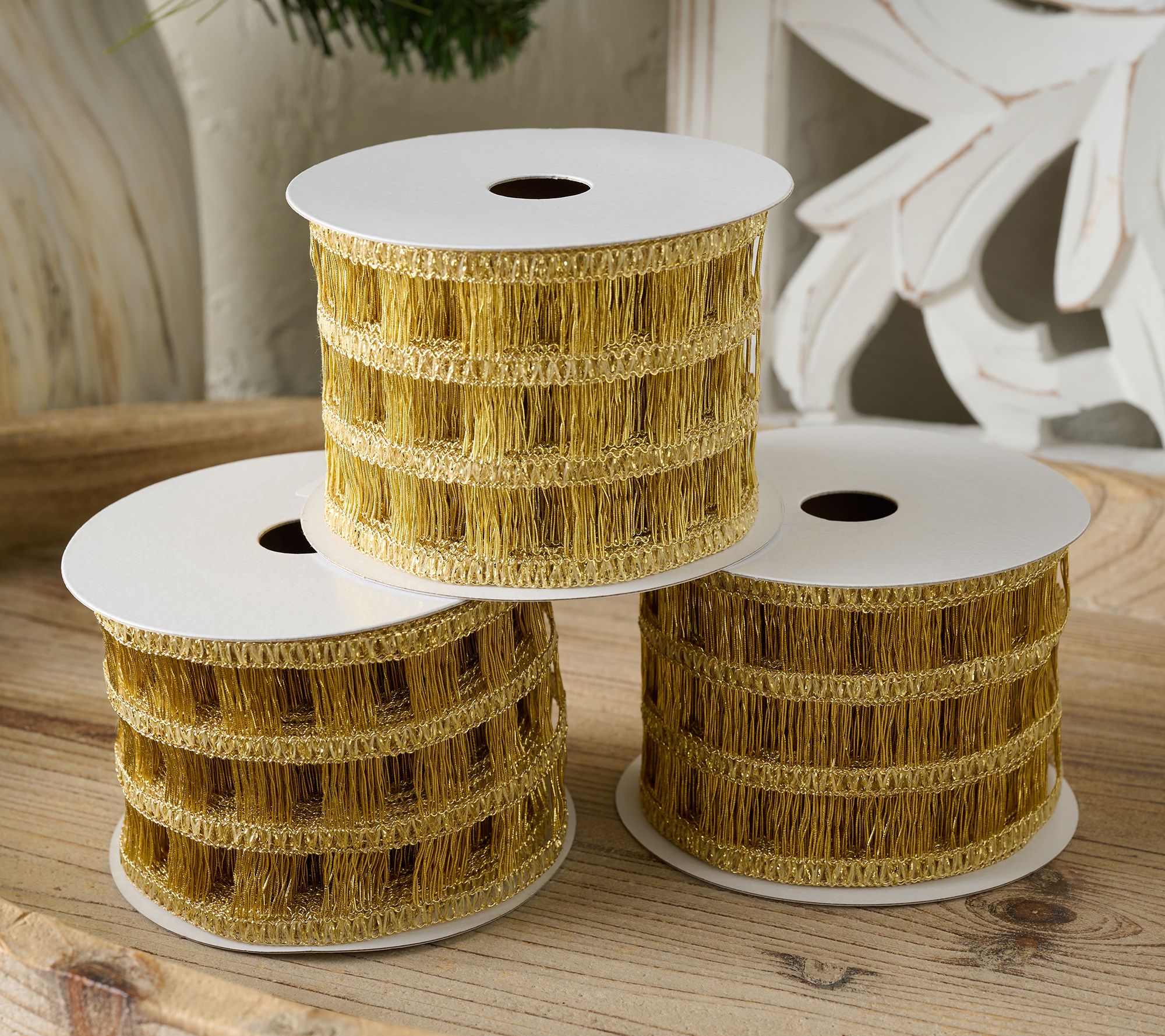 Set of (3) 2.5" x 5 Yards Ribbon Spools by Valerie - QVC.com