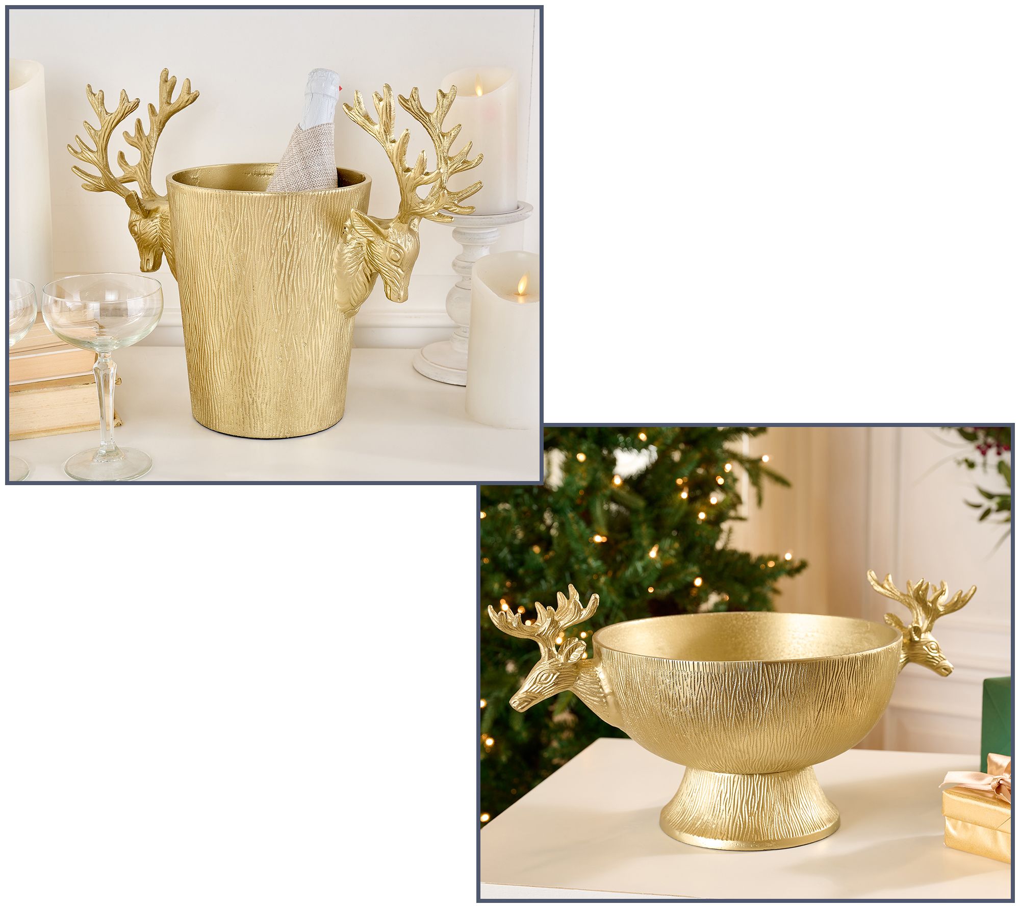 Mrs. H by Dee Hilfiger Stag Head Statement Serveware - QVC.com