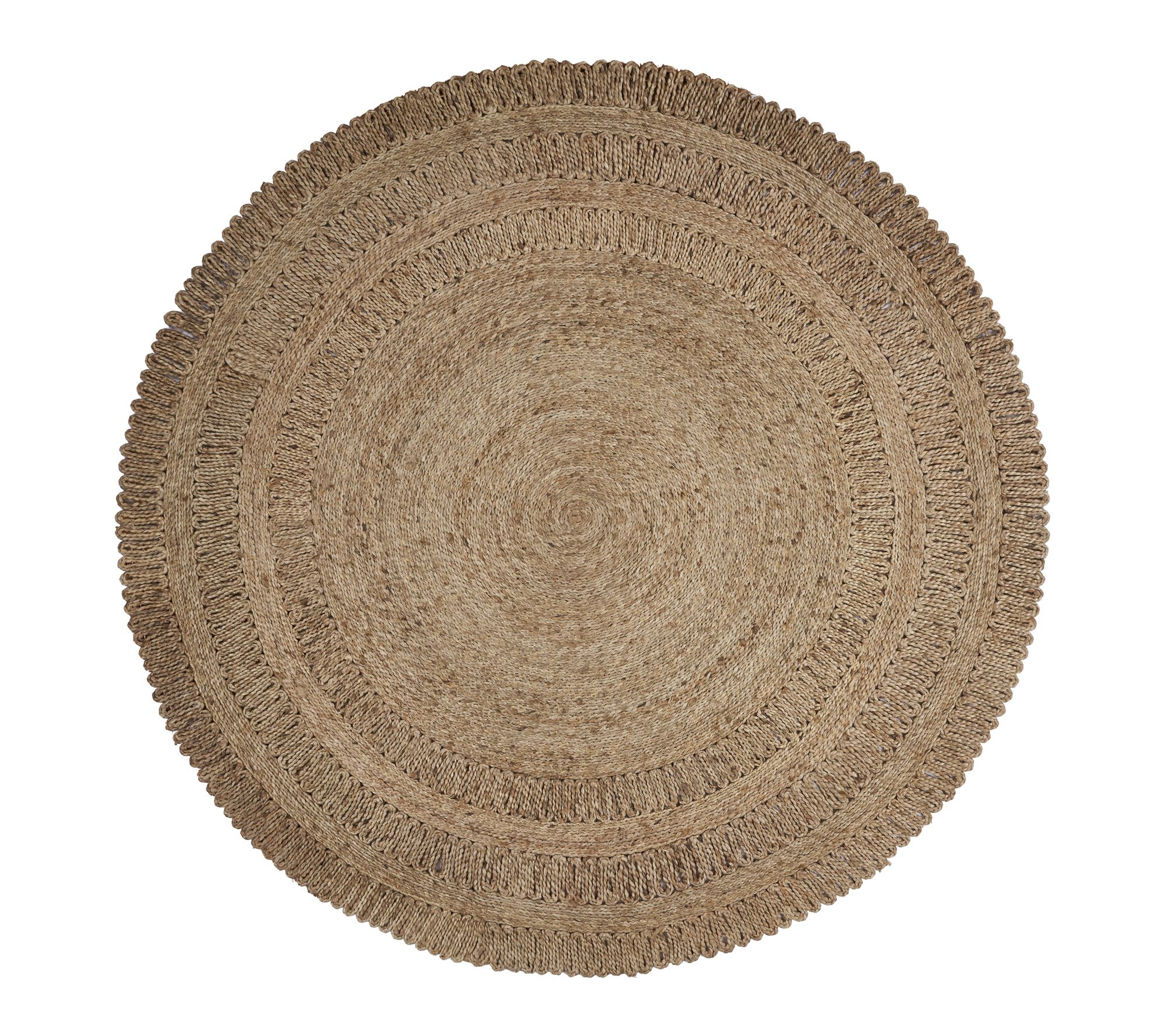 Ox Bay Hand Braided Brown Striped Jute Indoor Area Rug, 4'x4' - QVC.com
