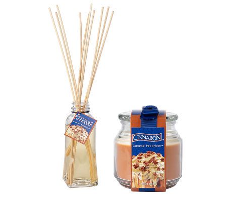 Cinnabon 15.75oz. Jar Candle and 5oz Diffuser Set by Valerie - QVC.com