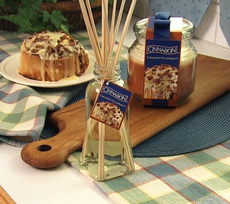 Cinnabon 15.75oz. Jar Candle and 5oz Diffuser Set by Valerie - QVC.com