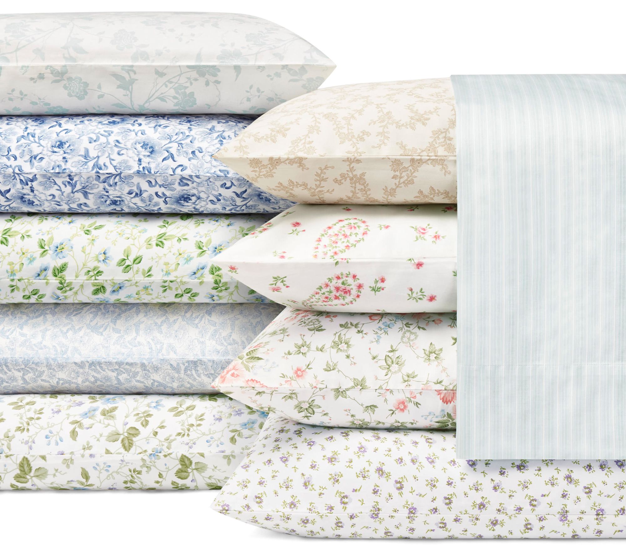 Laura Ashley Br istol Paisley C otton Pink 4pc Sheet Set- Quee - QVC.com