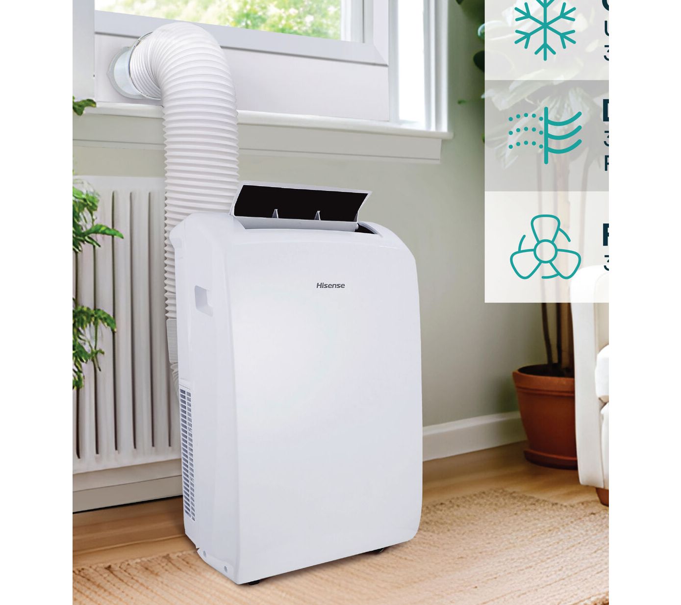 Hisense 8,000 BTU Smart Portable Air Conditioner - QVC.com