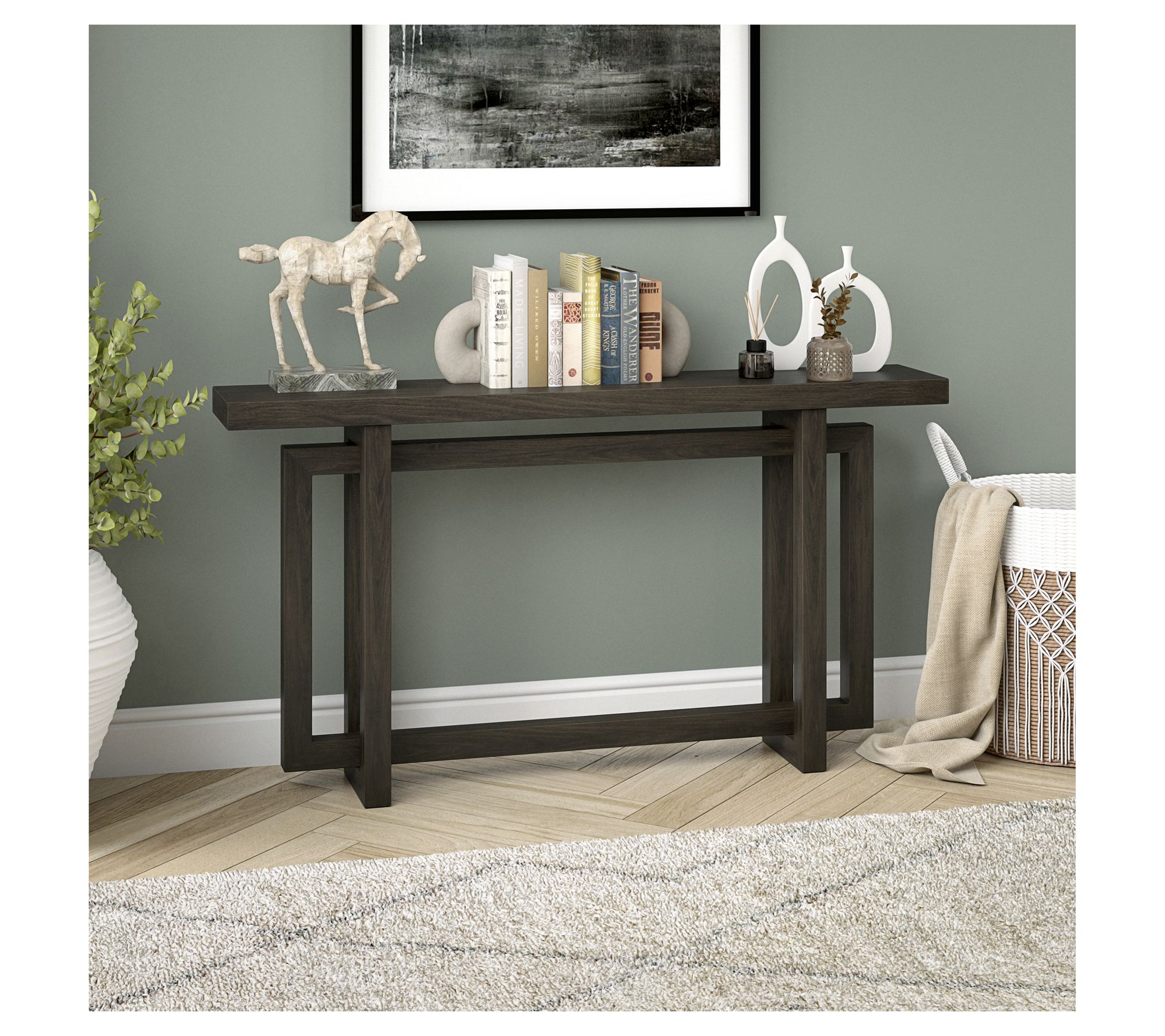 Hudson&Canal Breslow 55" Wide Rectangular Console Table - QVC.com