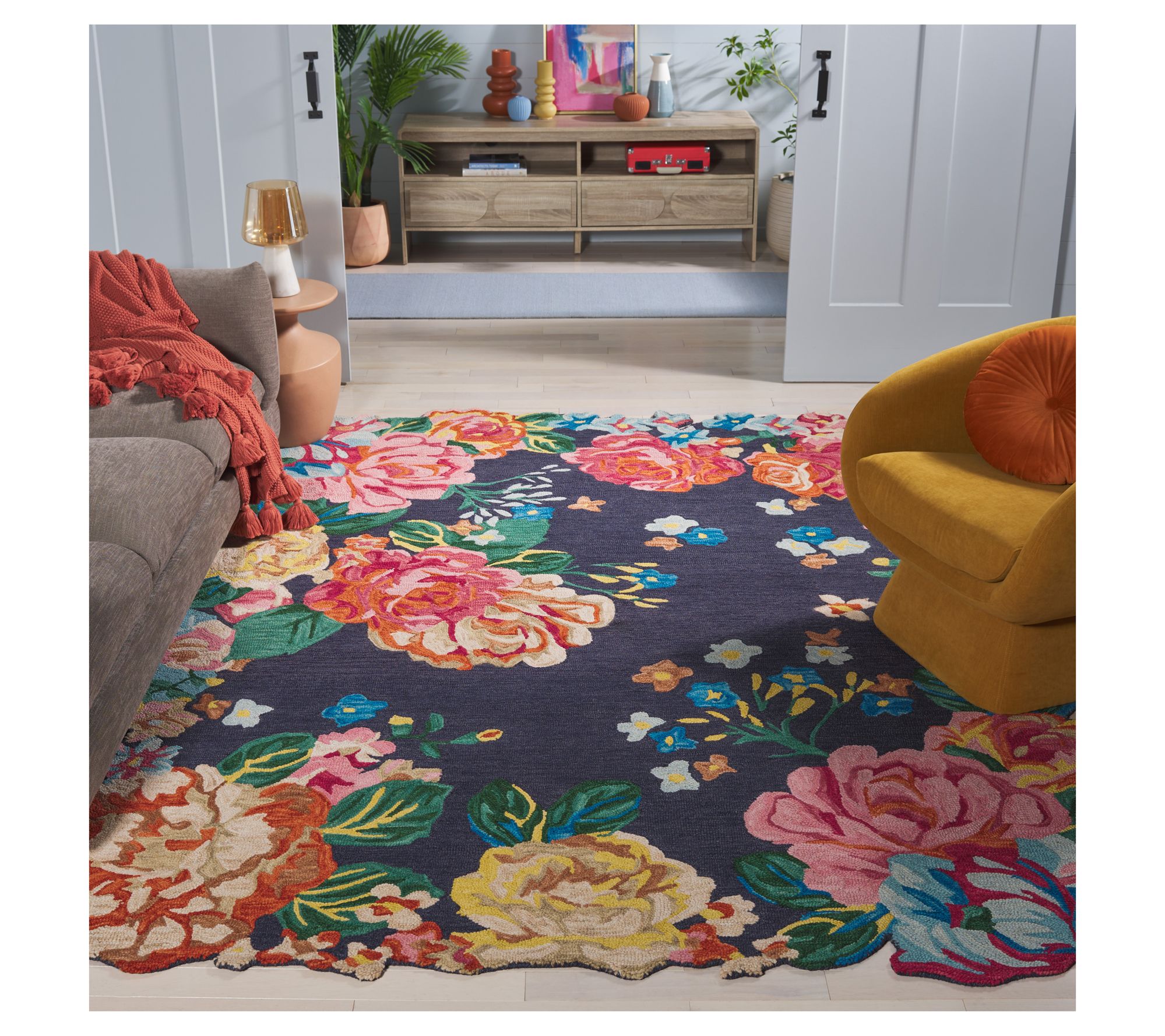 Safavieh Rosecl iff Hand Tufted Wool 6' x 6' S quare Rug - QVC.com