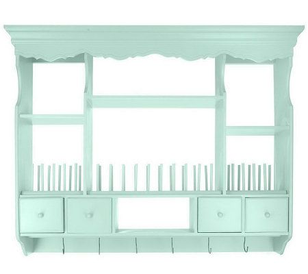 Cottage Style Kitchen Wall Shelf with 4 Drawers - QVC.com