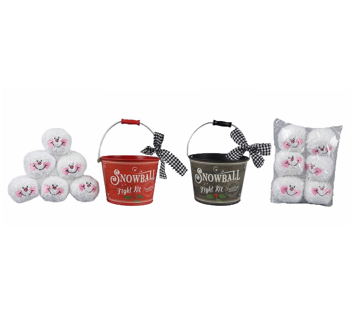 Youngs Set of 2 Snowball Fight Kit Buckets With12 Snowballs - QVC.com