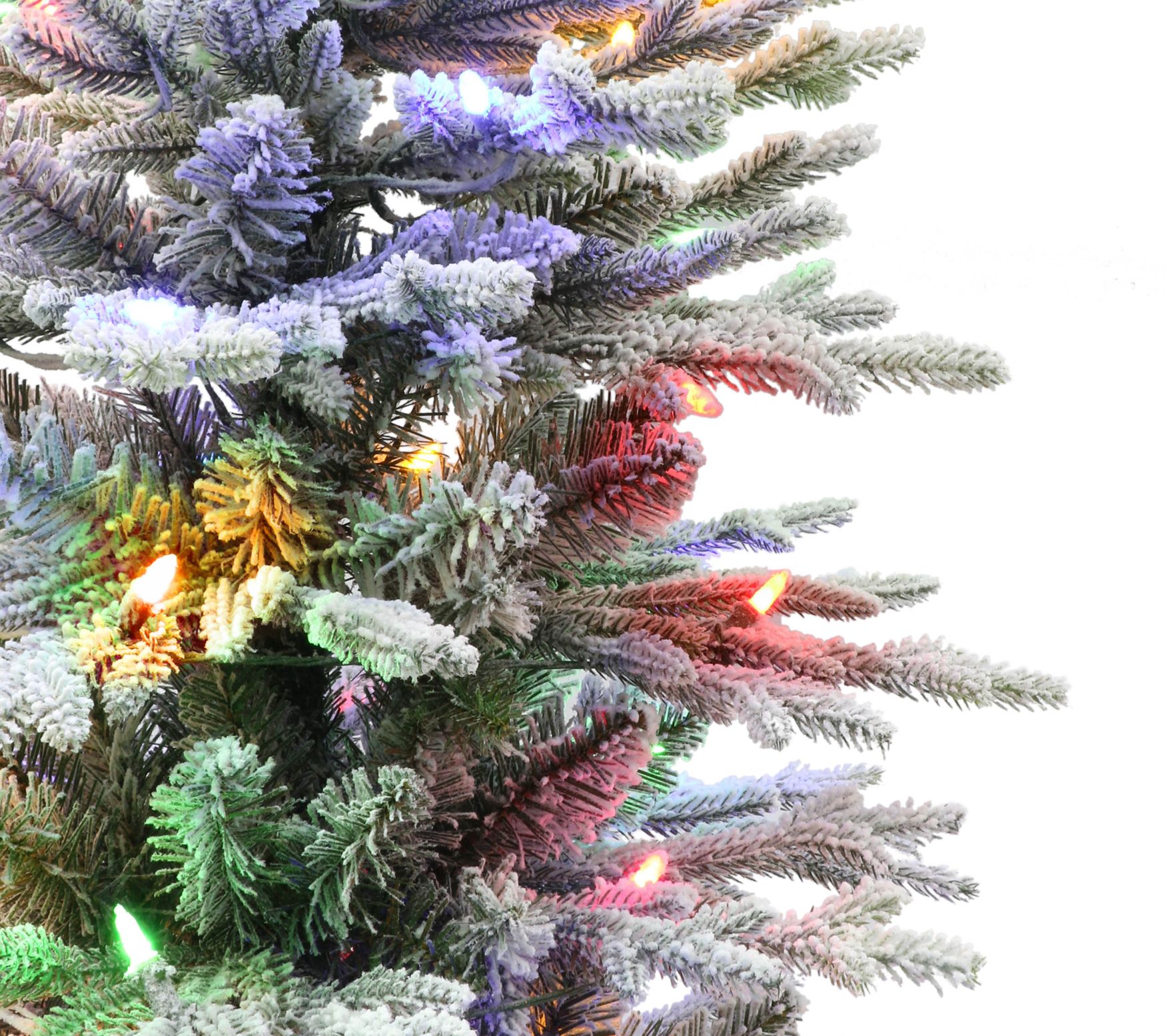 Puleo 6' Prelit Potted Flocked Arctic Fir Pencil Tree, - QVC.com