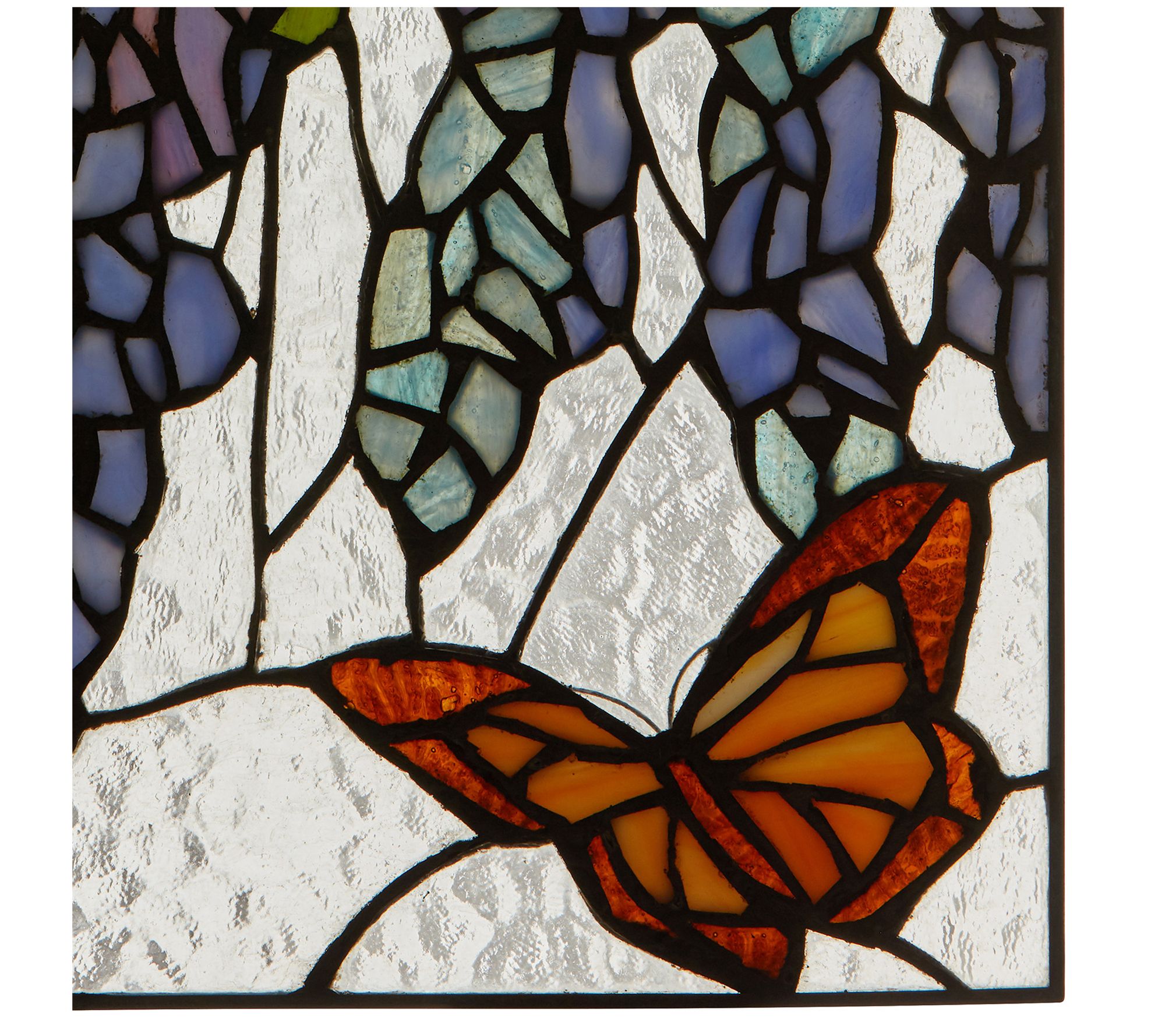 River of Goods 12"H Monarch Stained Glass Window Panel - QVC.com