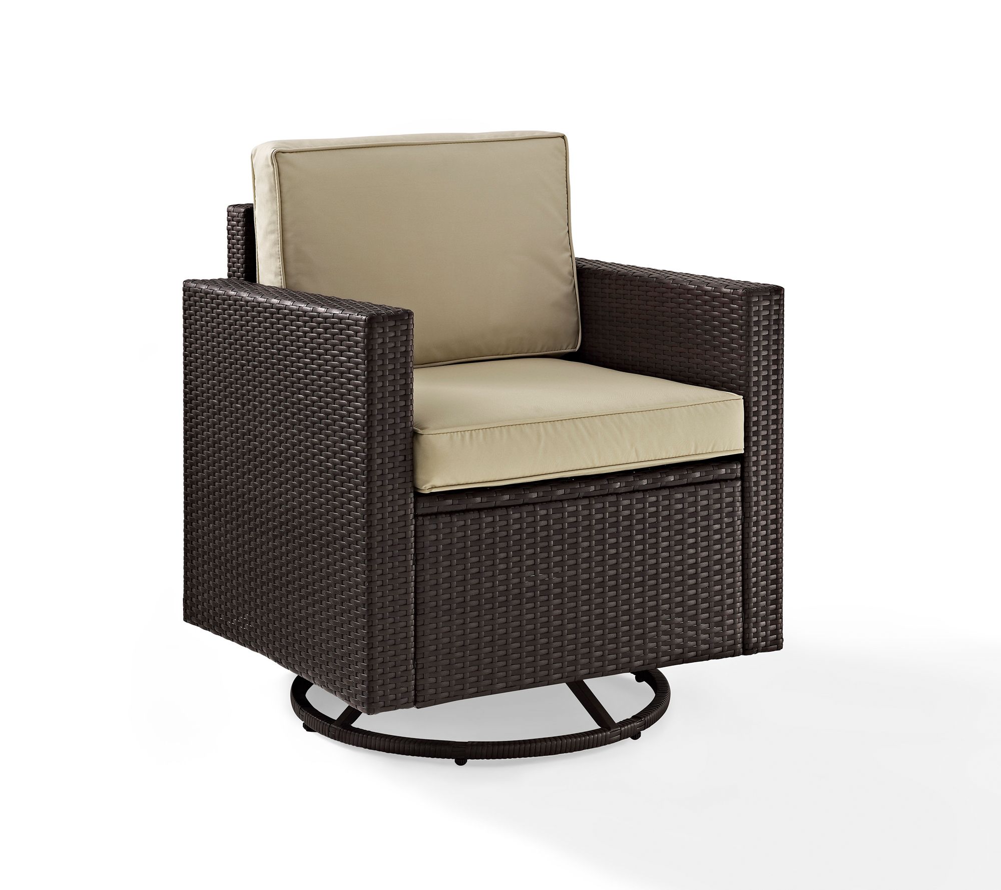 Crosley Palm Harbor Wicker Swivel Rocker Outdoor Chair - QVC.com