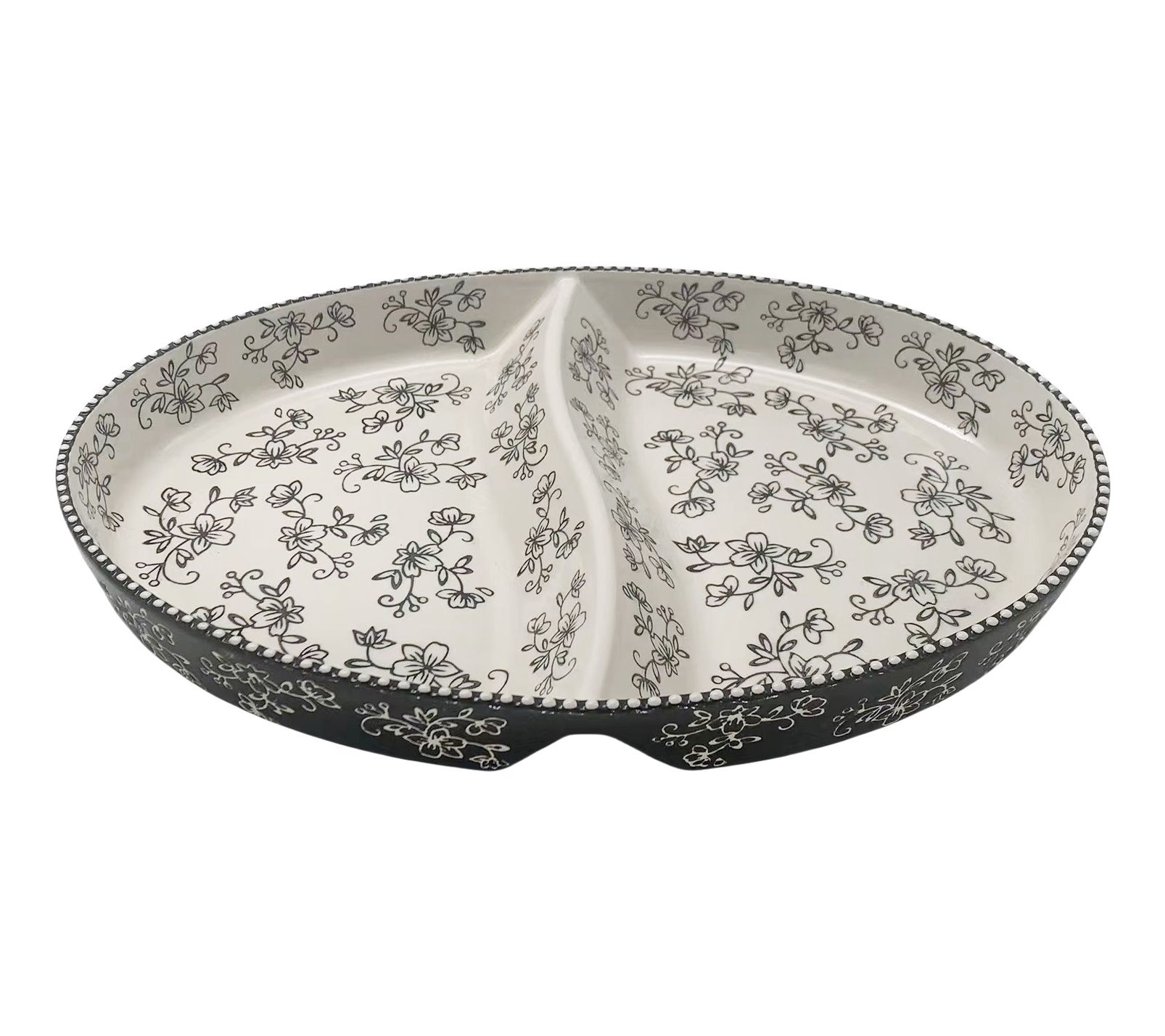 Temp-tations Floral Lace Double Divided Serving Platter - QVC.com