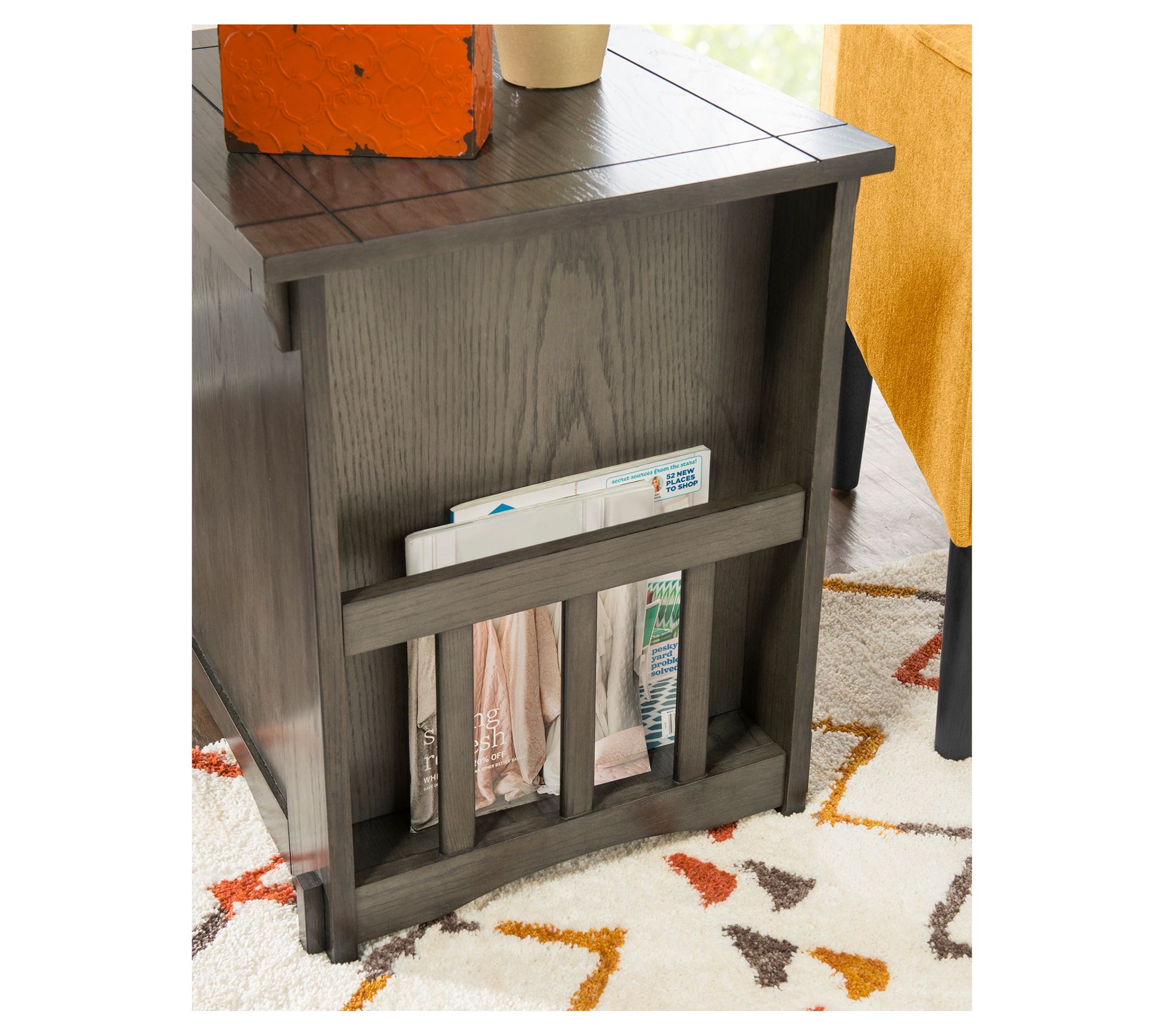 Linon Home Hellings Accent Side Table Cabinet w/ Storage - QVC.com