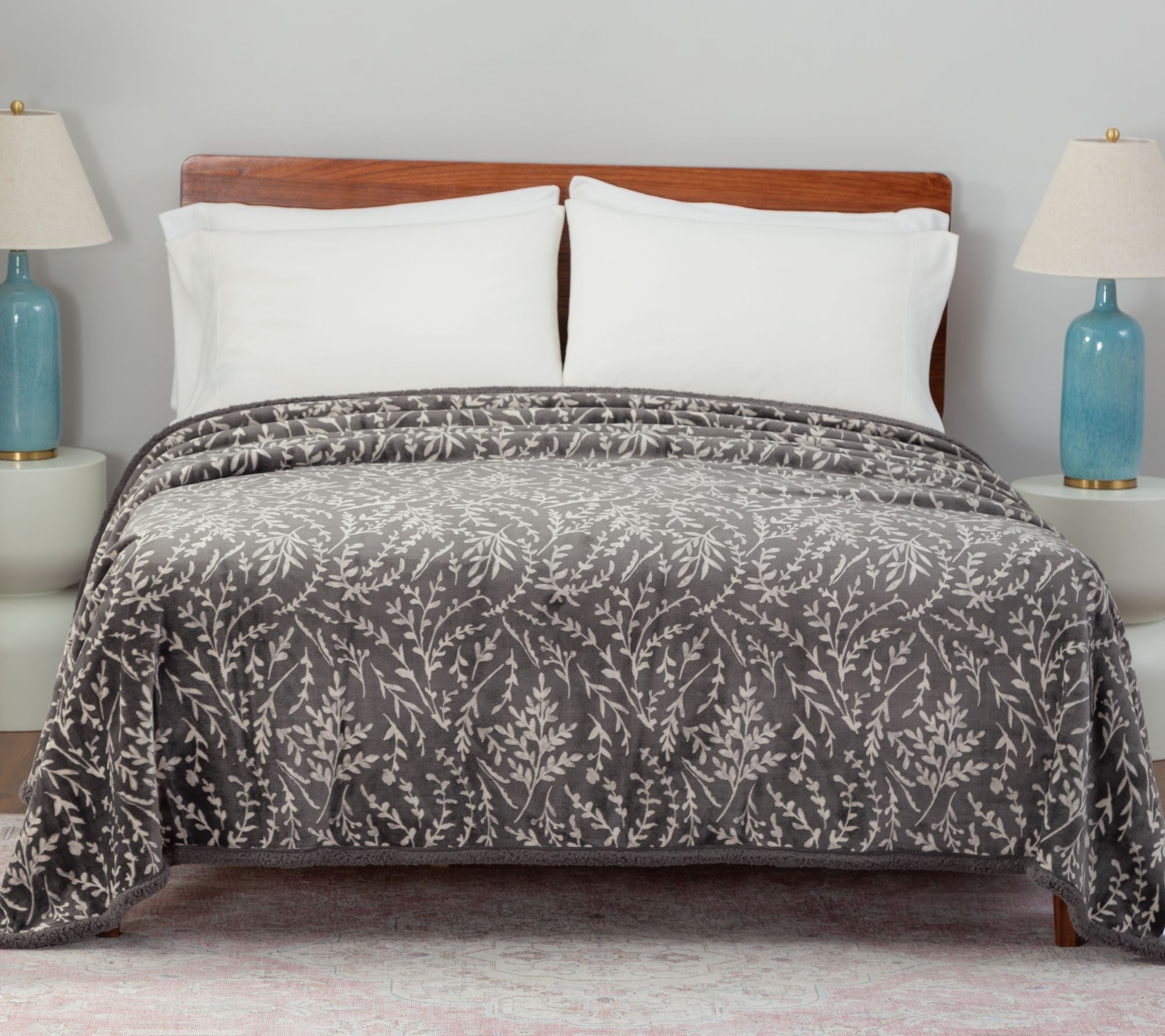 Berkshire Floral Vine Velvetsoft Blanket - Full - QVC.com