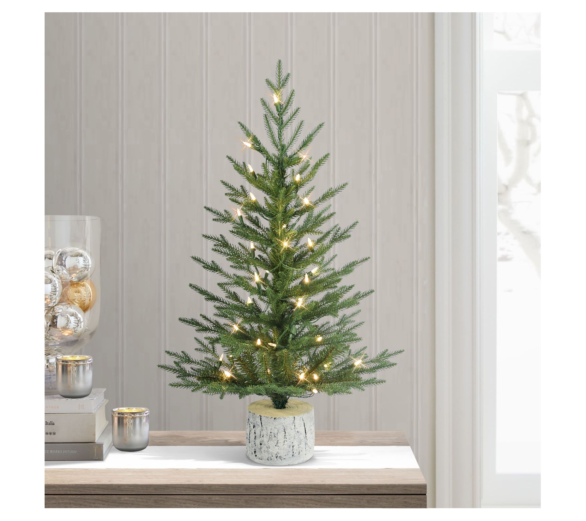 Puleo International Pre-Lit Potted Arctic Fir Christmas Tree - QVC.com