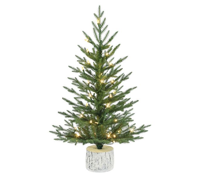 Puleo International Pre-Lit Potted Arctic Fir Christmas Tree - QVC.com