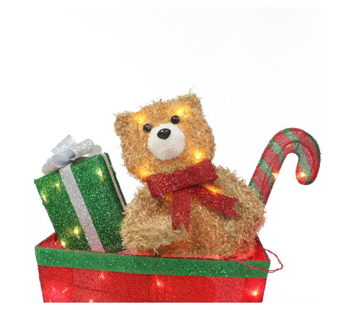 Puleo International 71in Lighted Outdoor Wire Frame Train - QVC.com