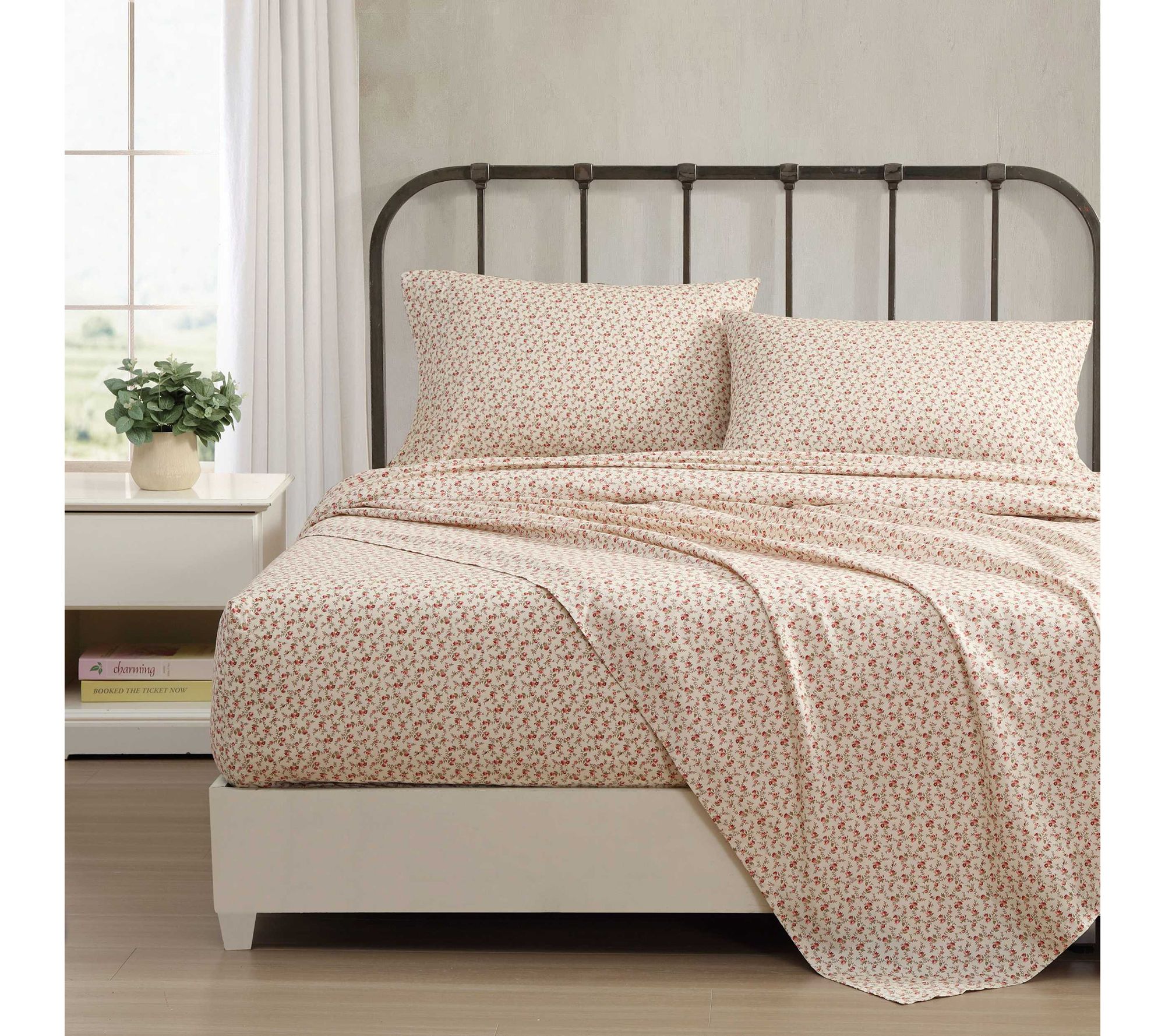 Laura Ashley Sweet Success Pink Full Sheet Set - QVC.com