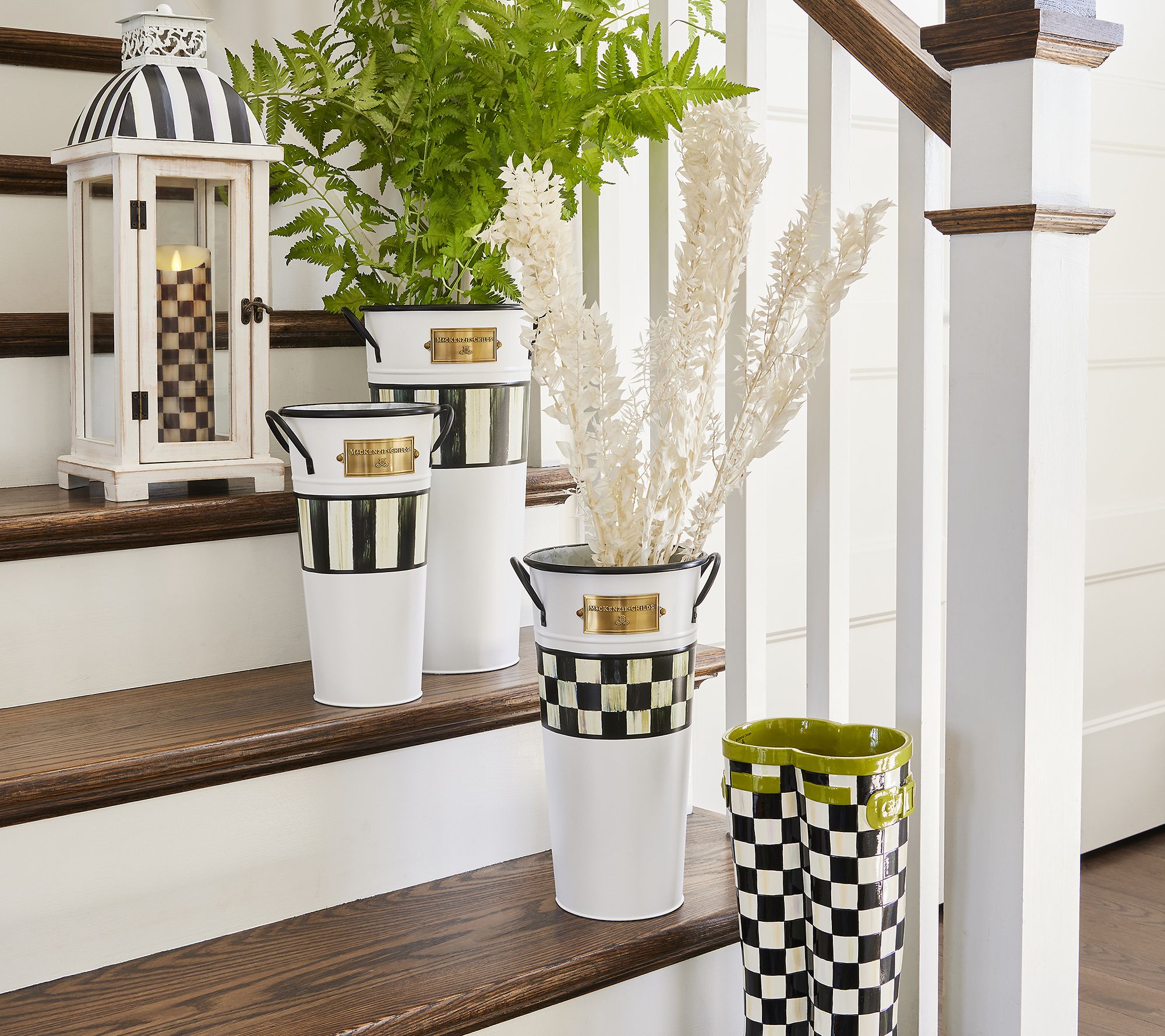 "As Is" MacKenzie- Childs Set of 3 Nesting Metal Buckets - QVC.com